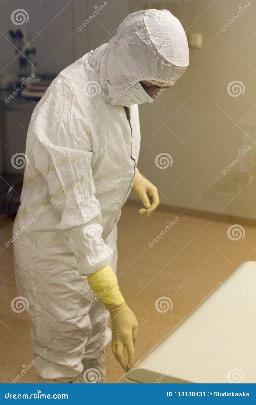 Laboratory, Worker in a Protective Suit, Poland 01.2013 Editorial Photo ...