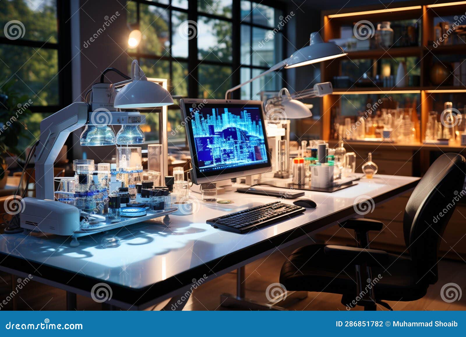 Lab Workspace Interior Visualized in 3D, Capturing the Essence of ...