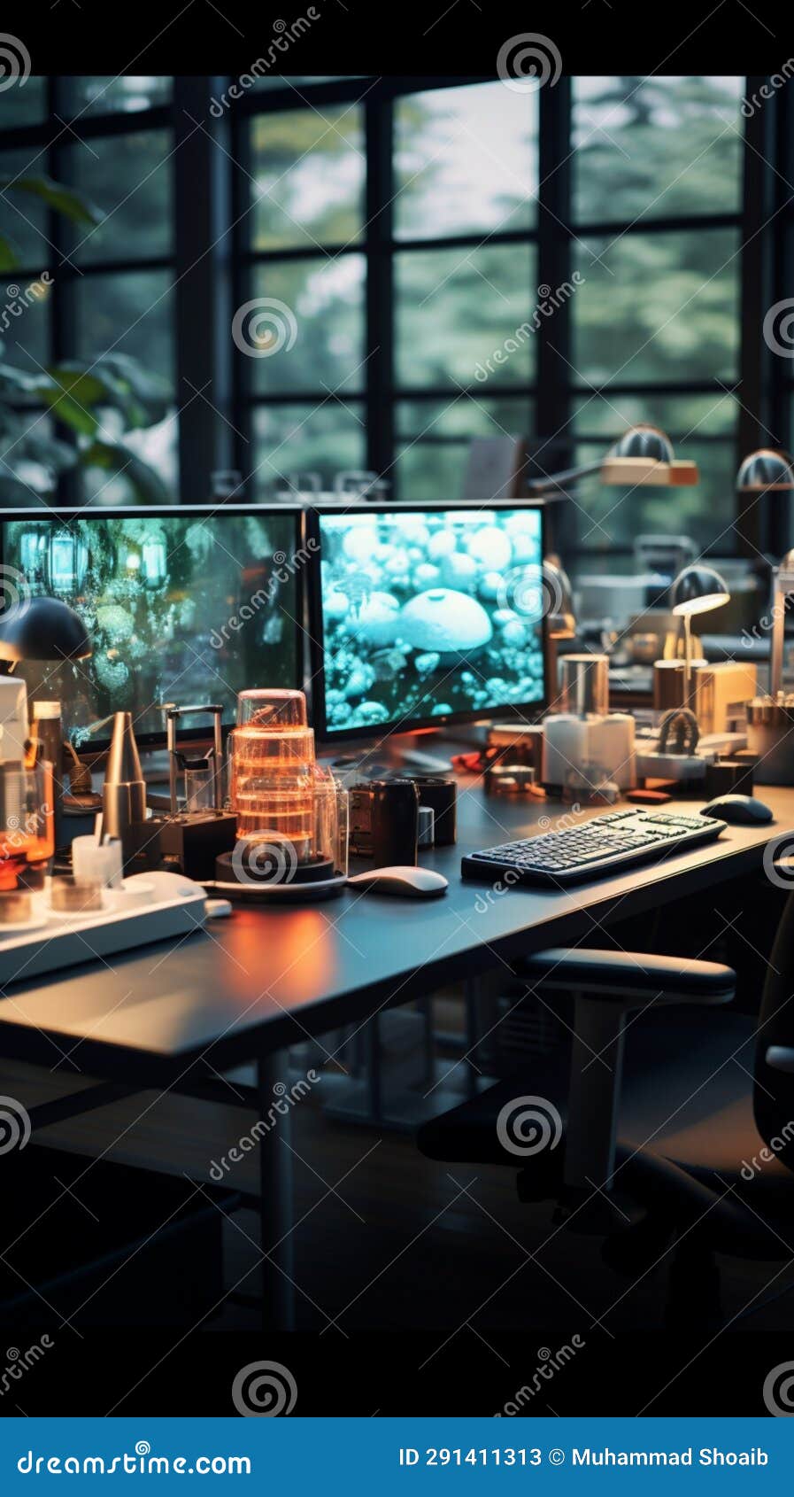 Lab Workspace Interior Visualized in 3D, Capturing the Essence of ...