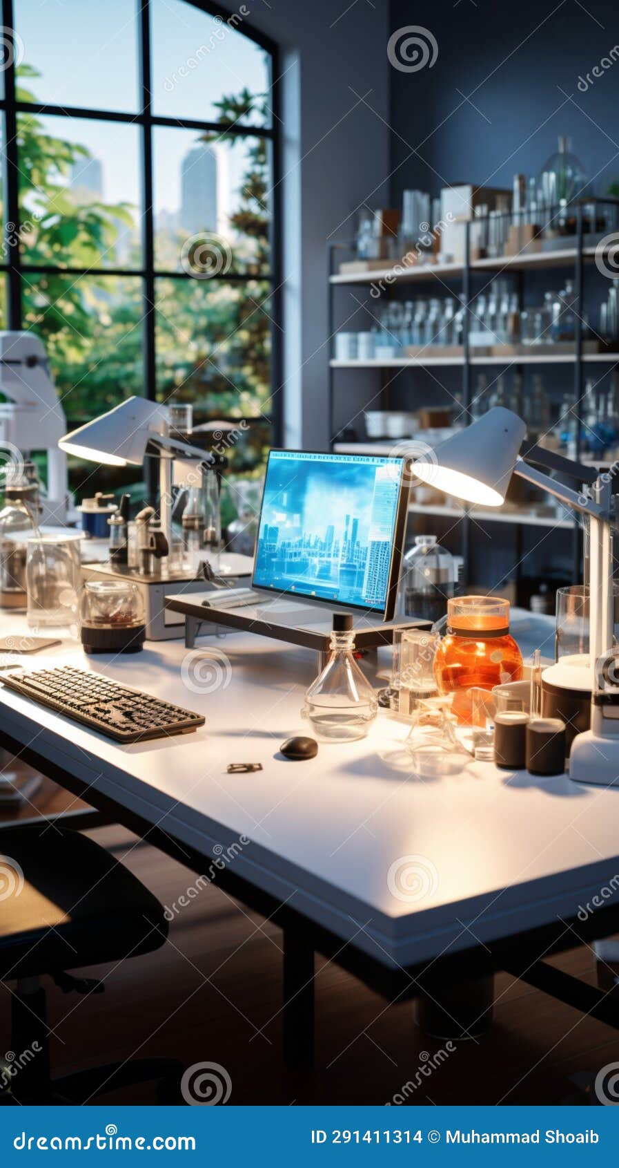 Lab Workspace Interior Visualized in 3D, Capturing the Essence of ...
