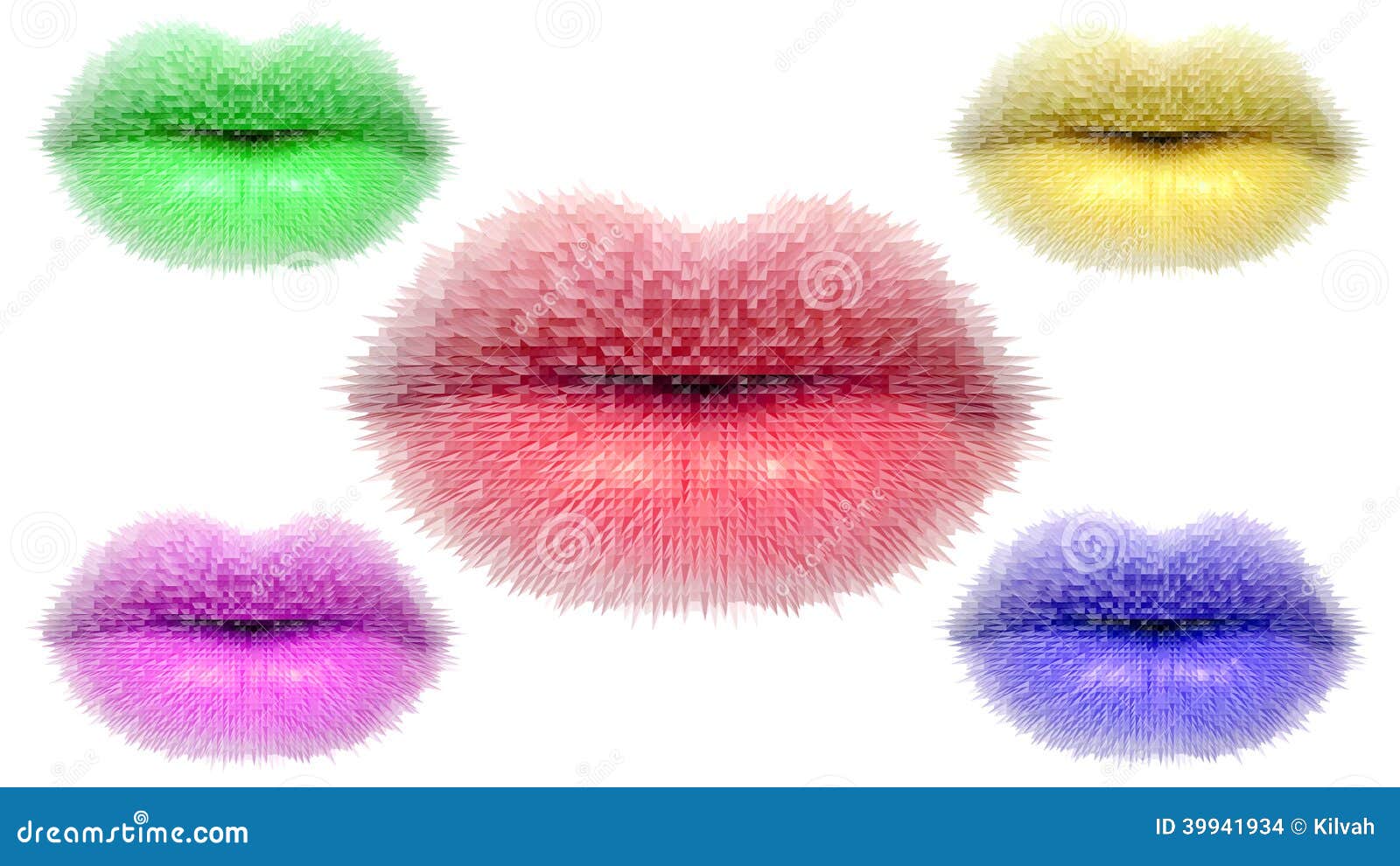 Labbra colorate, bacio fotografia stock. Immagine di bello - 39941934