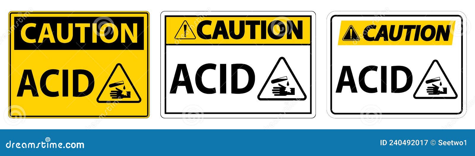 Label Acid Warning Sign On White Background Vector Illustration ...