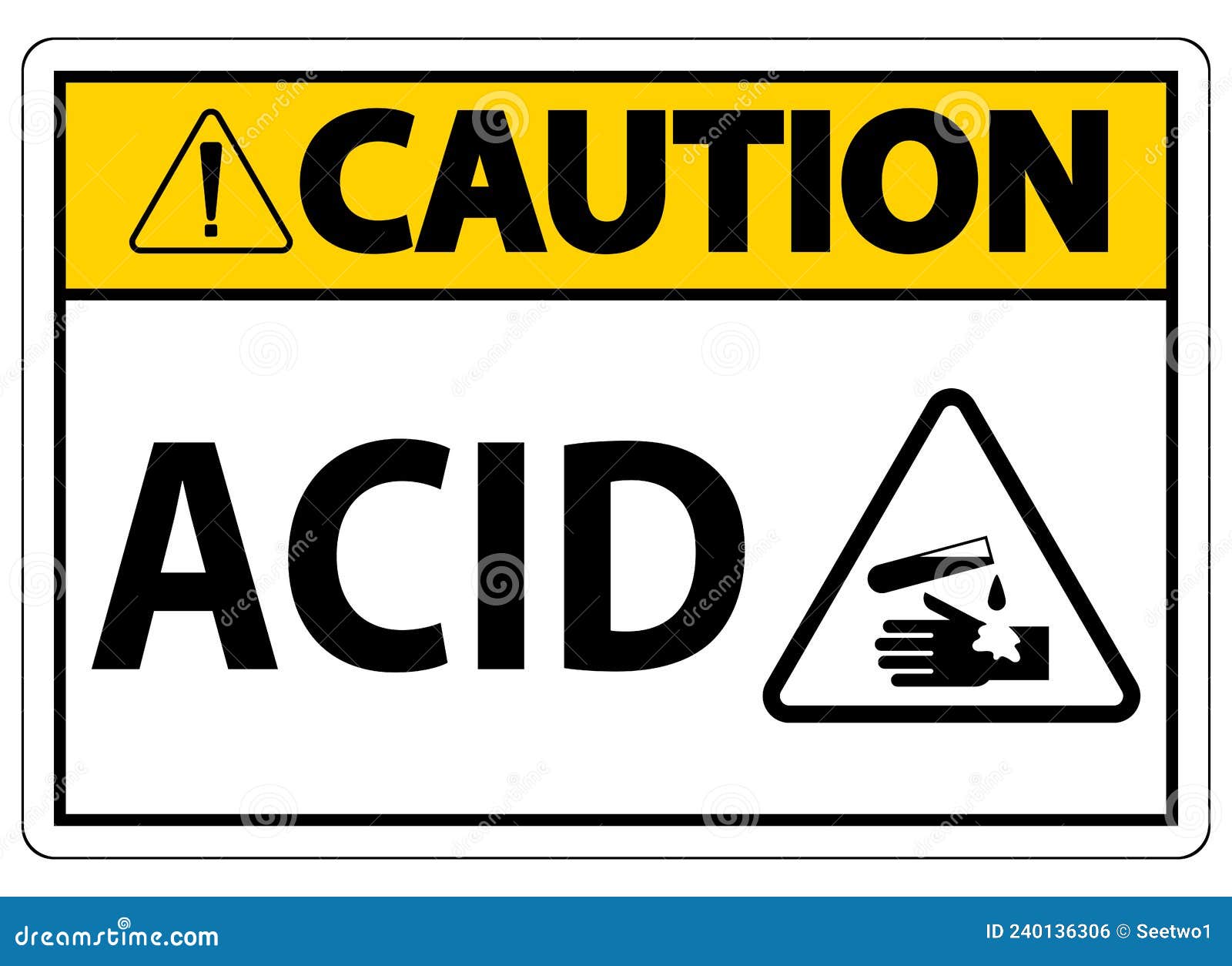 Label Acid Warning Sign On White Background Vector Illustration ...