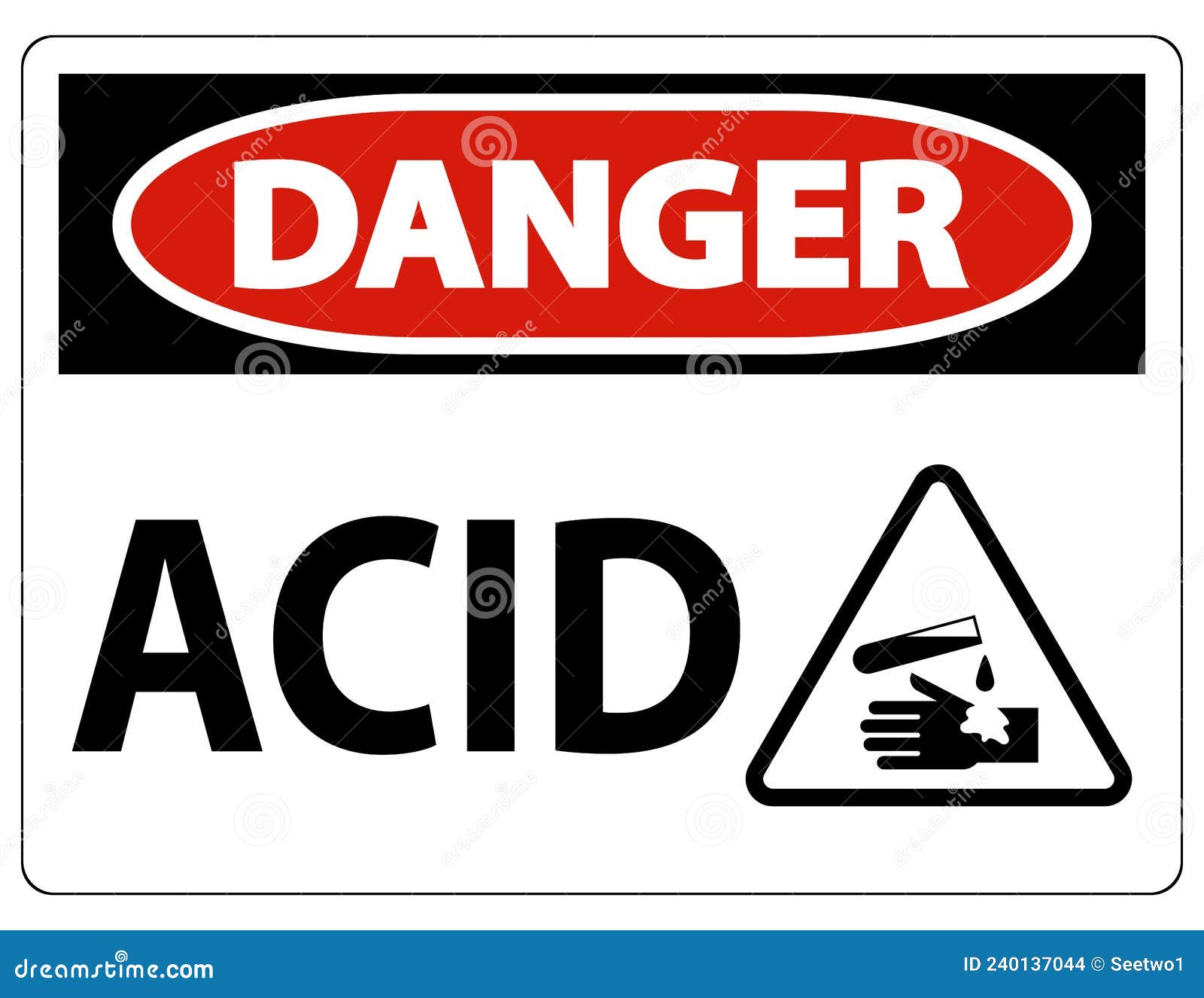 Label Acid Danger Sign on White Background Stock Vector - Illustration ...