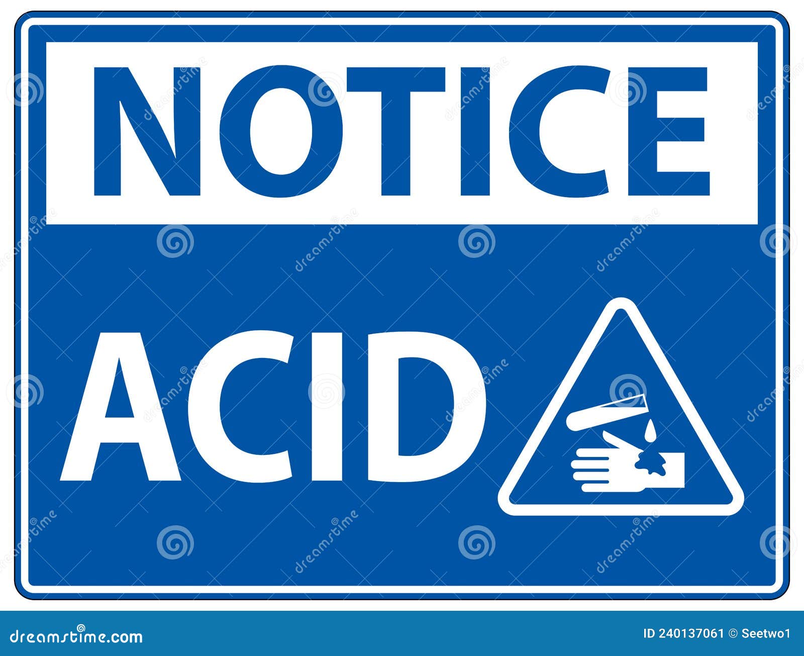 Label Acid Notice Sign on White Background Stock Vector - Illustration ...
