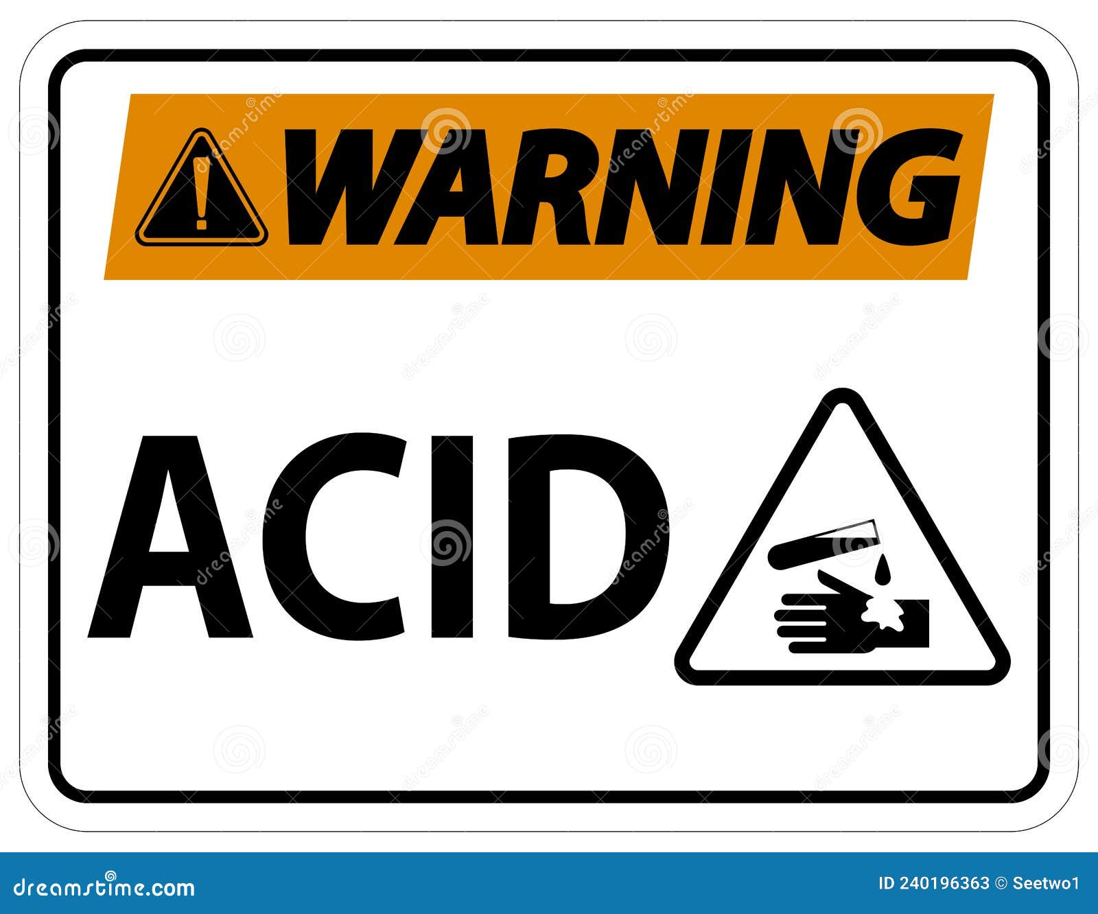 Label Acid Warning Sign on White Background Stock Vector - Illustration ...