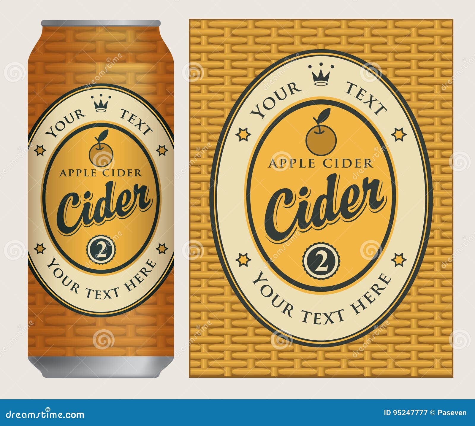 Label for Apple Cider on Basket Background Stock Vector - Illustration ...