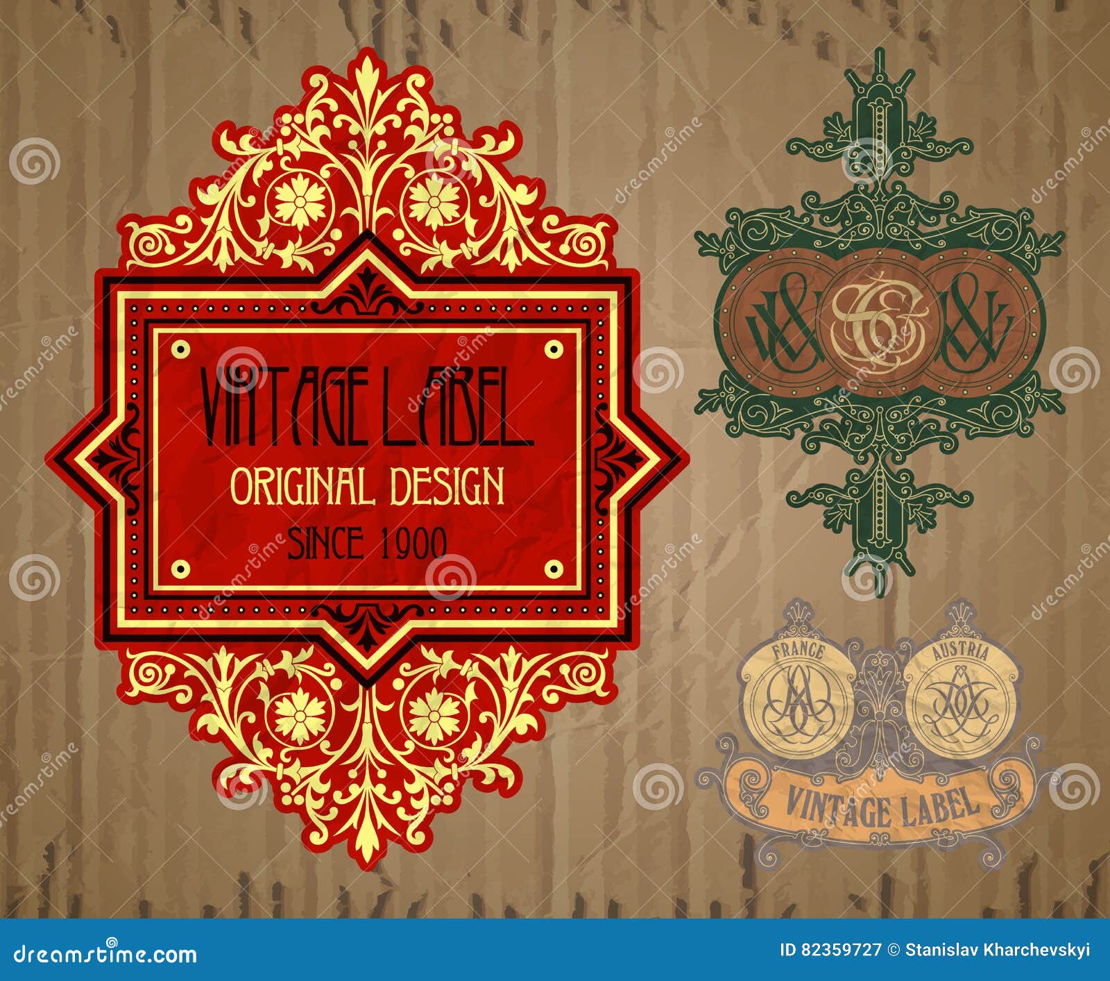 Label Art Nouveau stock vector. Illustration of geometrical - 82359727