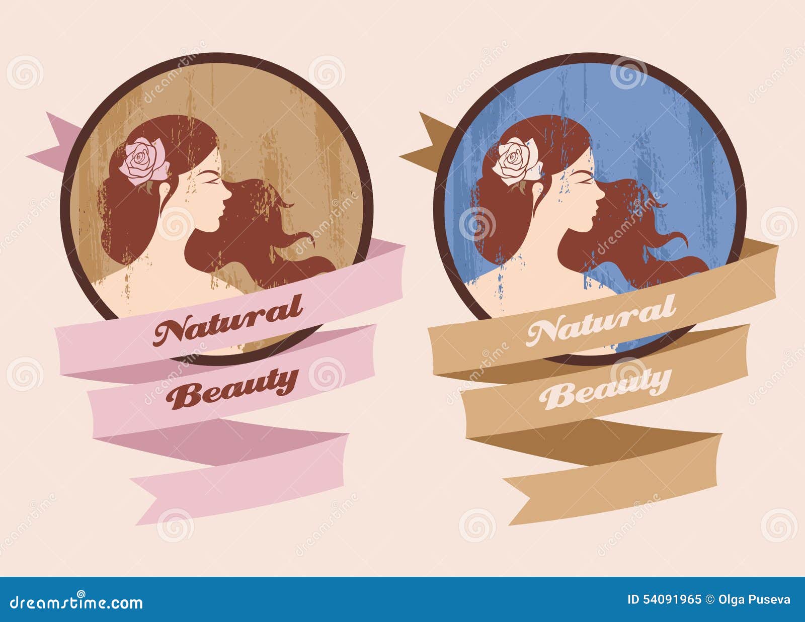 Label with beautiful girl stock vector. Illustration of element - 54091965