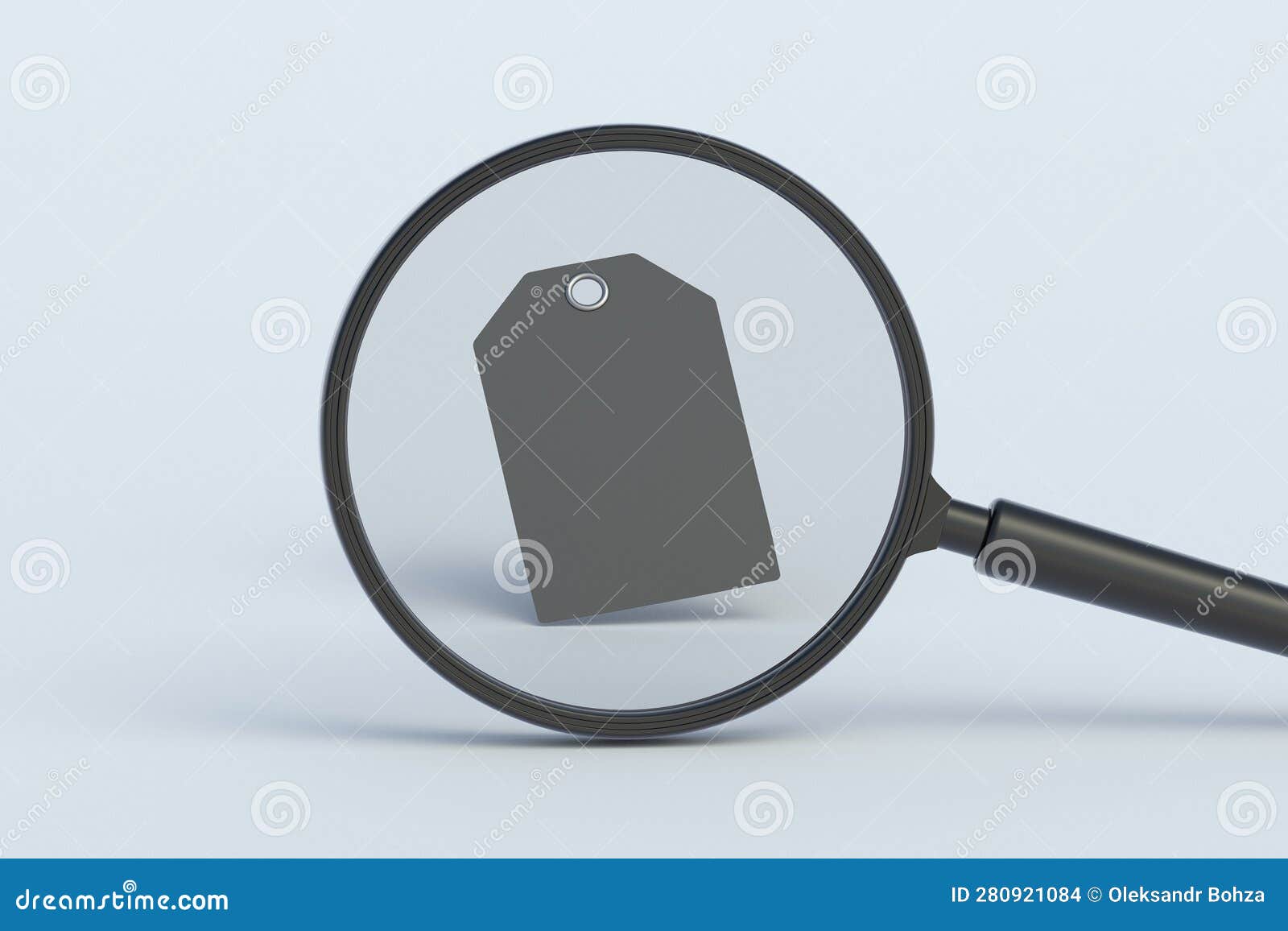 Label Behind Magnifying Glass Stock Illustration - Illustration of shop ...
