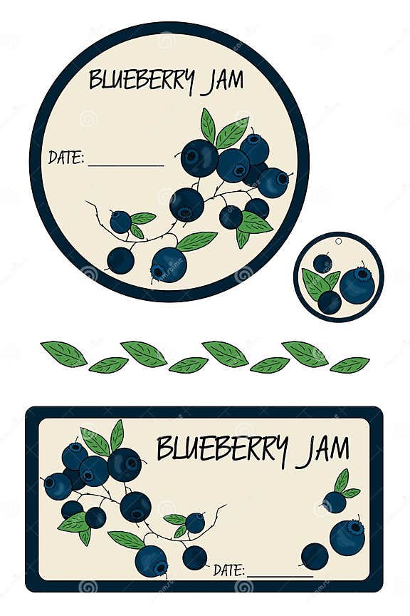Label blueberry jam stock illustration. Illustration of compote - 63203549