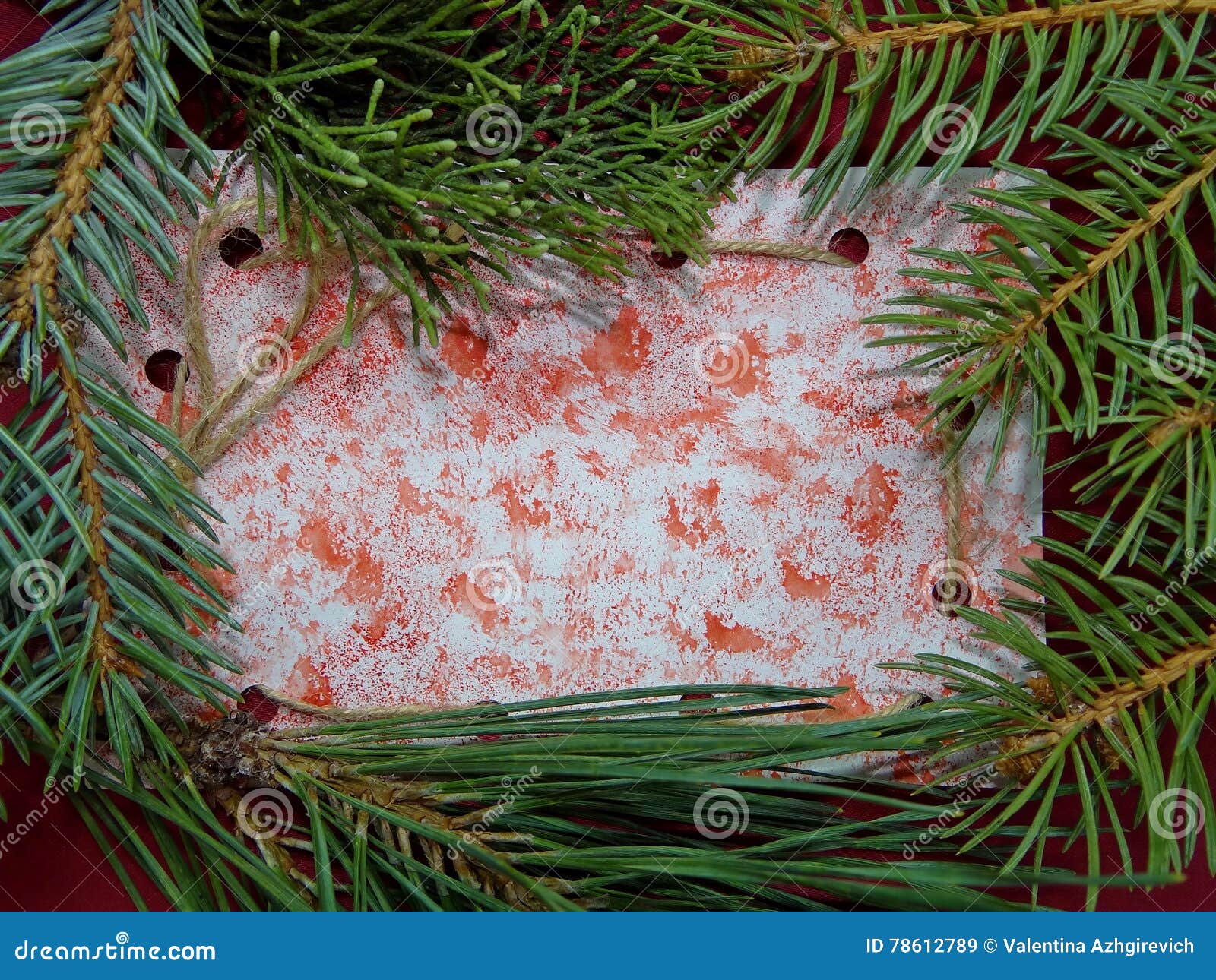 Label with Branches of Spruce Stock Image - Image of background ...