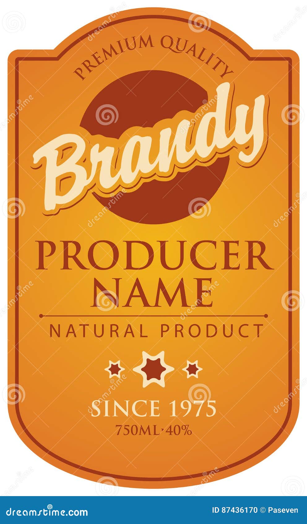Label for brandy stock vector. Illustration of symbol - 87436170