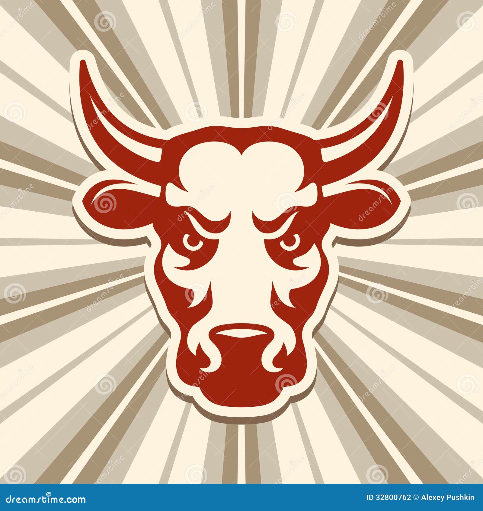 Label with a Bull stock vector. Illustration of vintage - 32800762