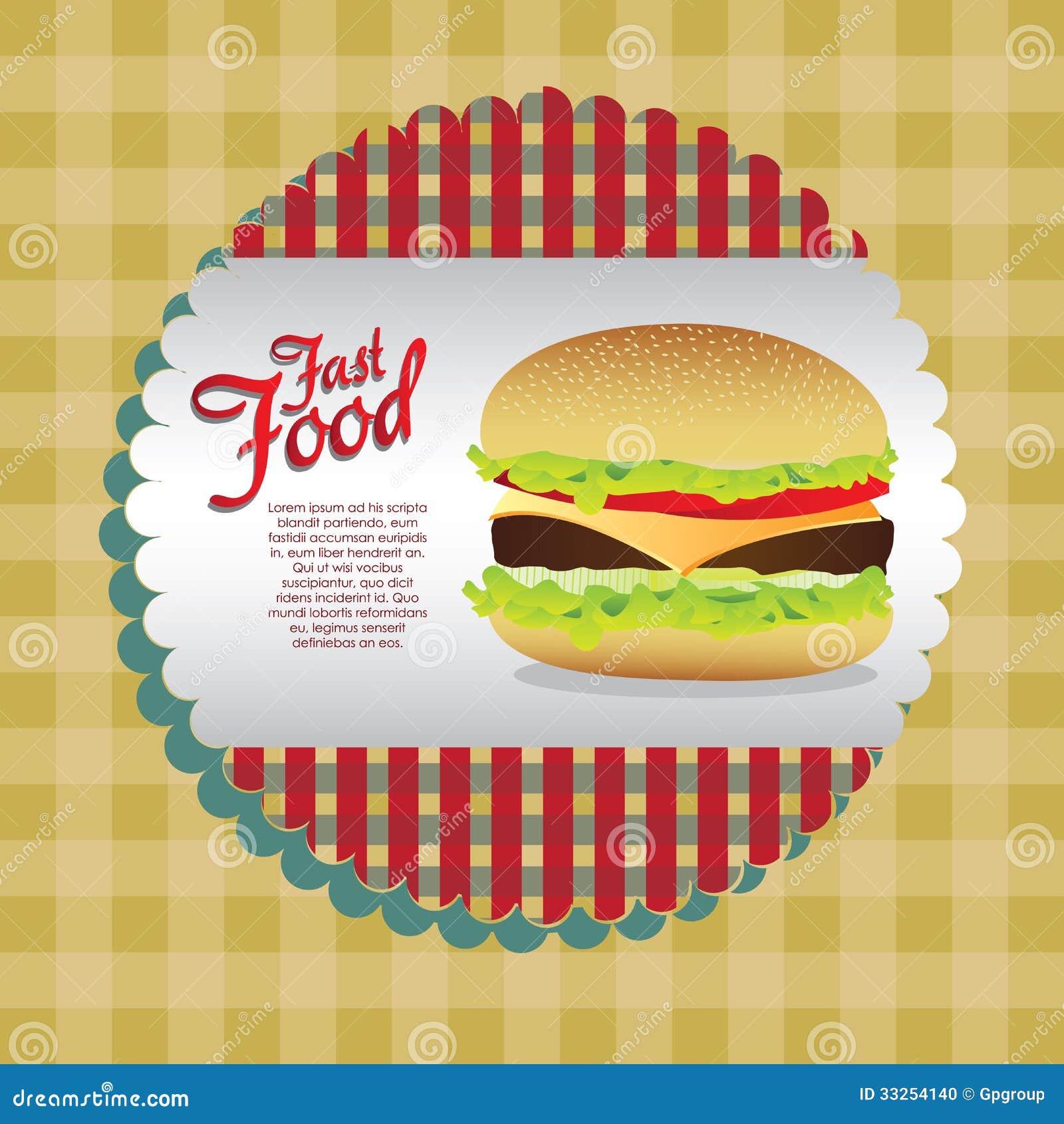 Label Burger Vector Illustration | CartoonDealer.com #33979542