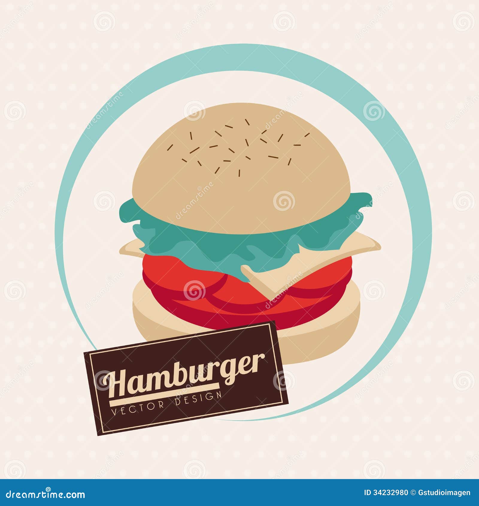 Label Burger Vector Illustration | CartoonDealer.com #33979542