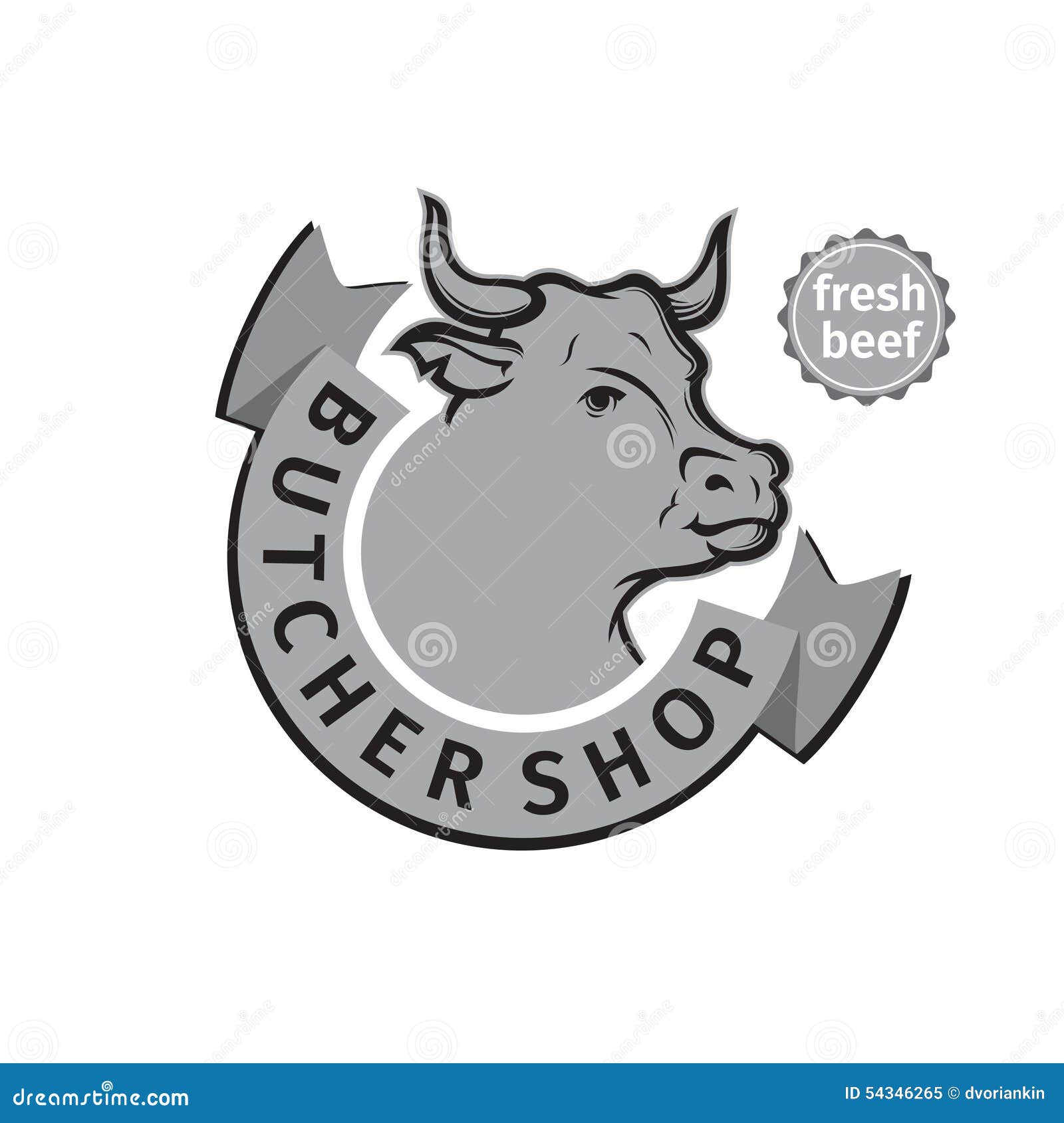 Label of butcher shop stock vector. Illustration of product - 54346265