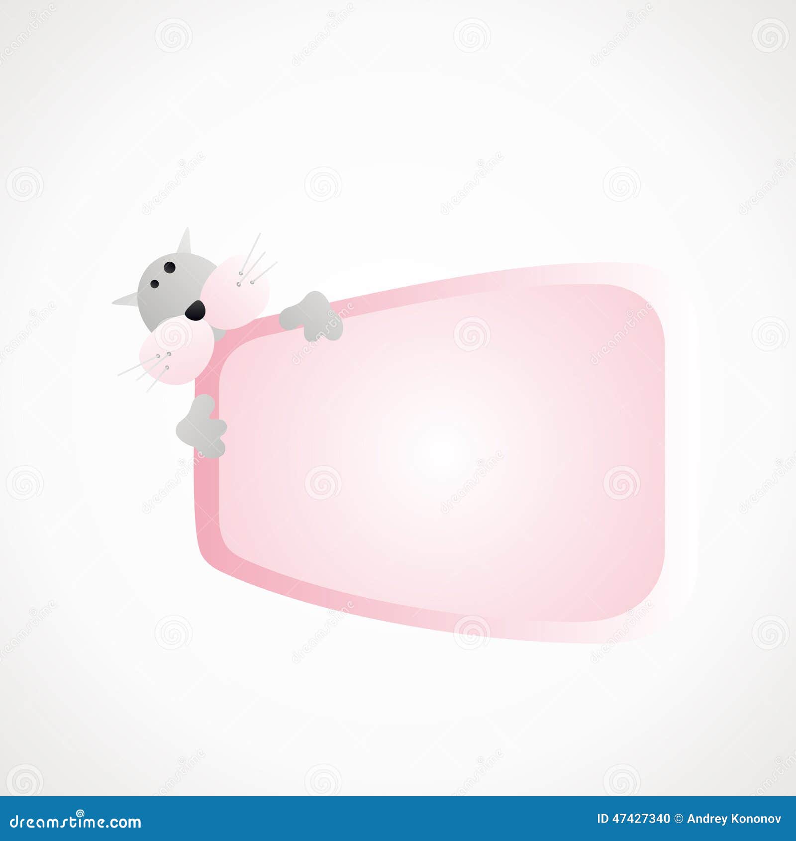 Label cat stock vector. Illustration of graphic, message - 47427340
