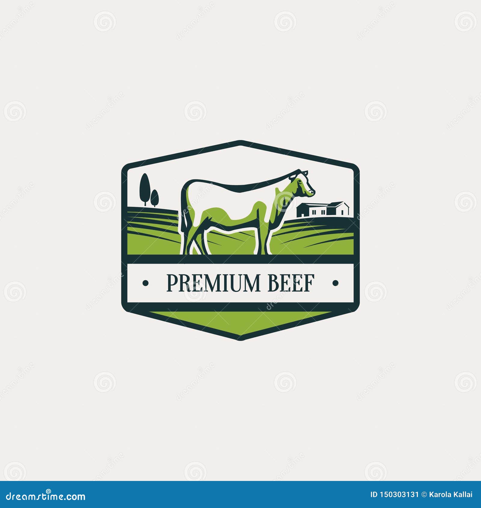 Label with Cattle Illustration Stock Vector - Illustration of template ...