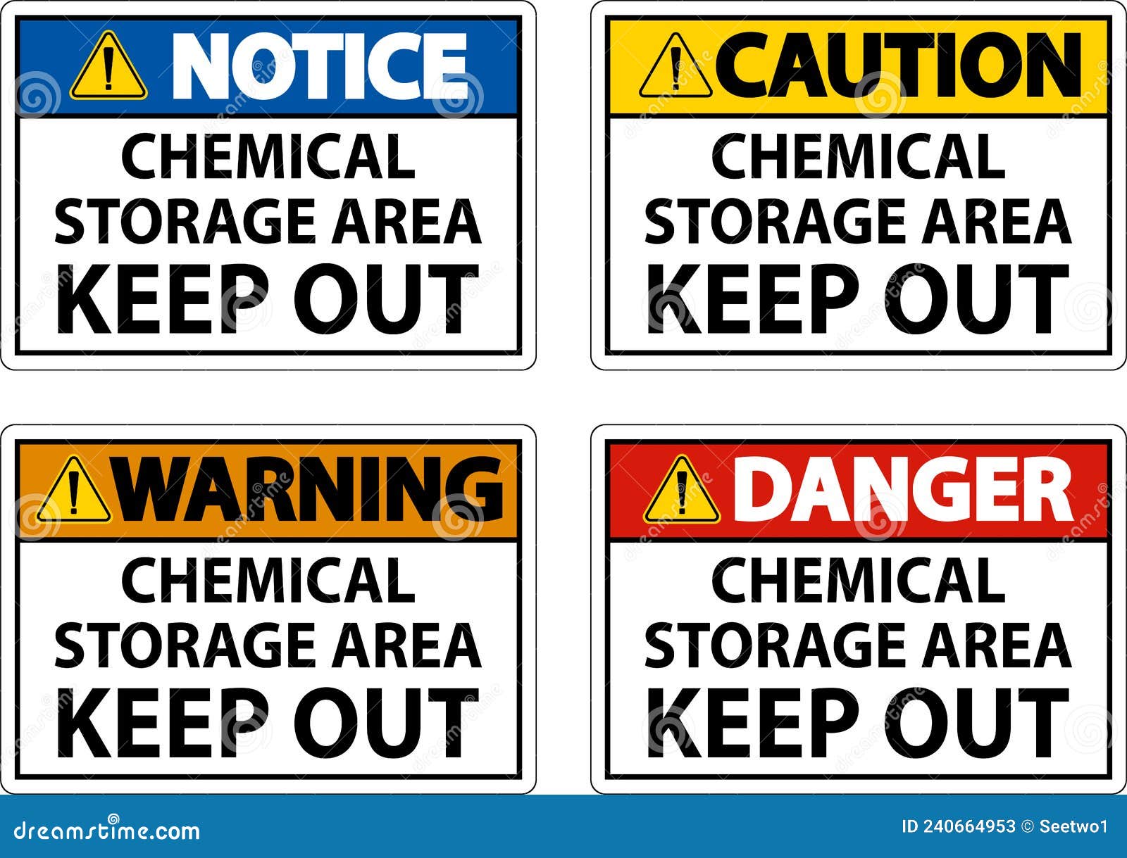 Label Chemical Storage Area Keep Out Sign Stock Vector - Illustration ...