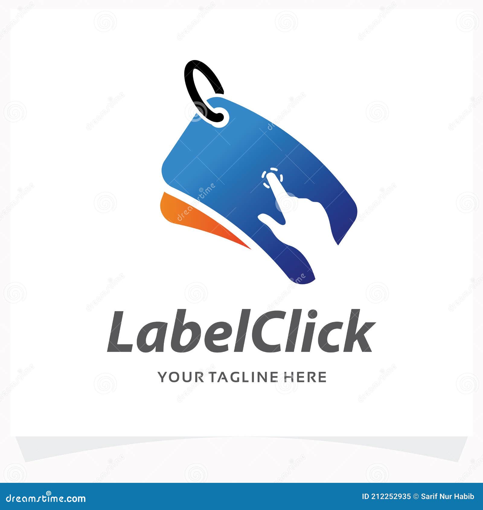 Label Click Logo Design Template Stock Vector - Illustration of label ...