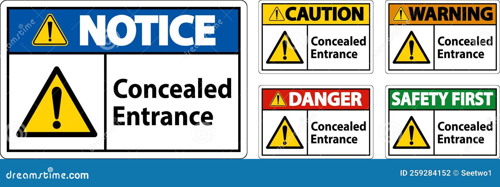 Label Concealed Entrance Sign on White Background Stock Vector ...