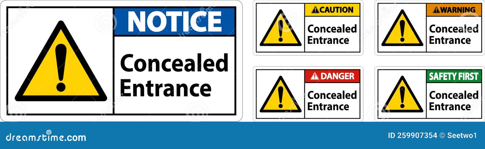Label Concealed Entrance Sign on White Background Stock Vector ...