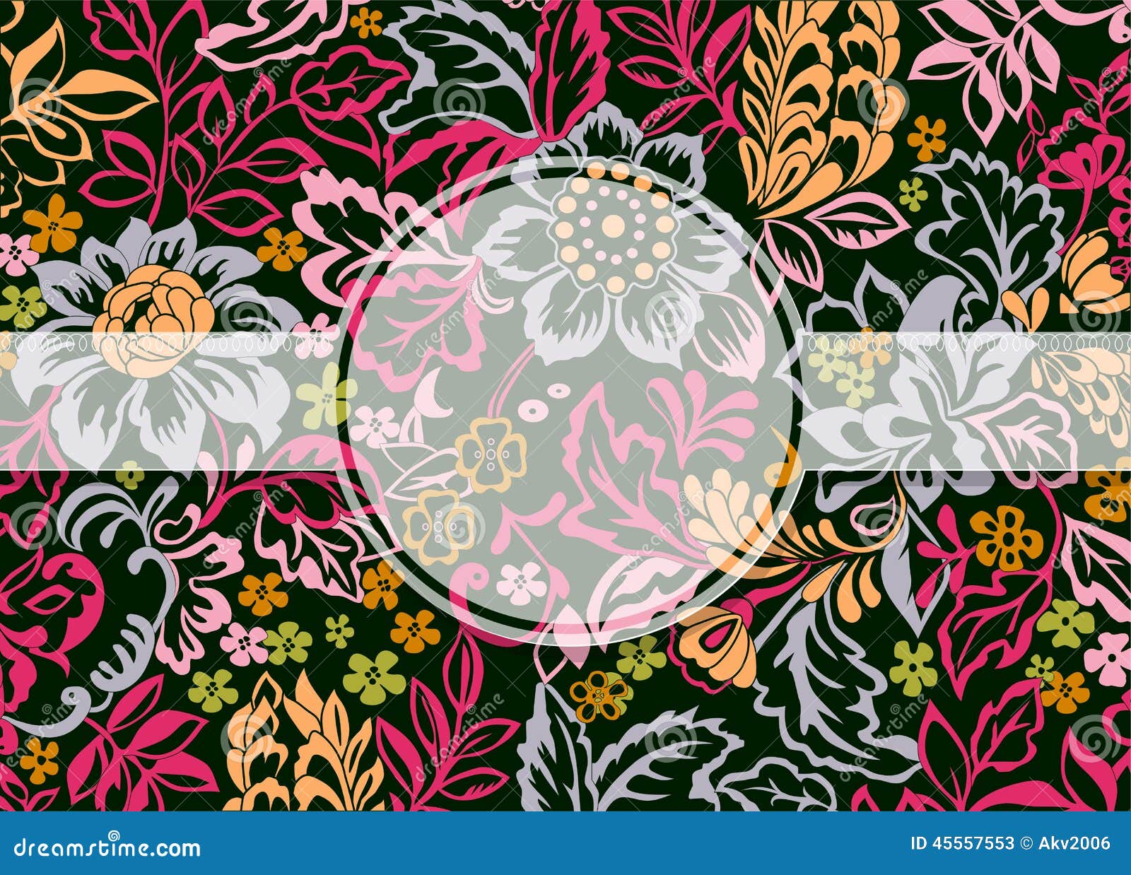 Label with Copy Space and Floral Backdrop Stock Vector - Illustration ...