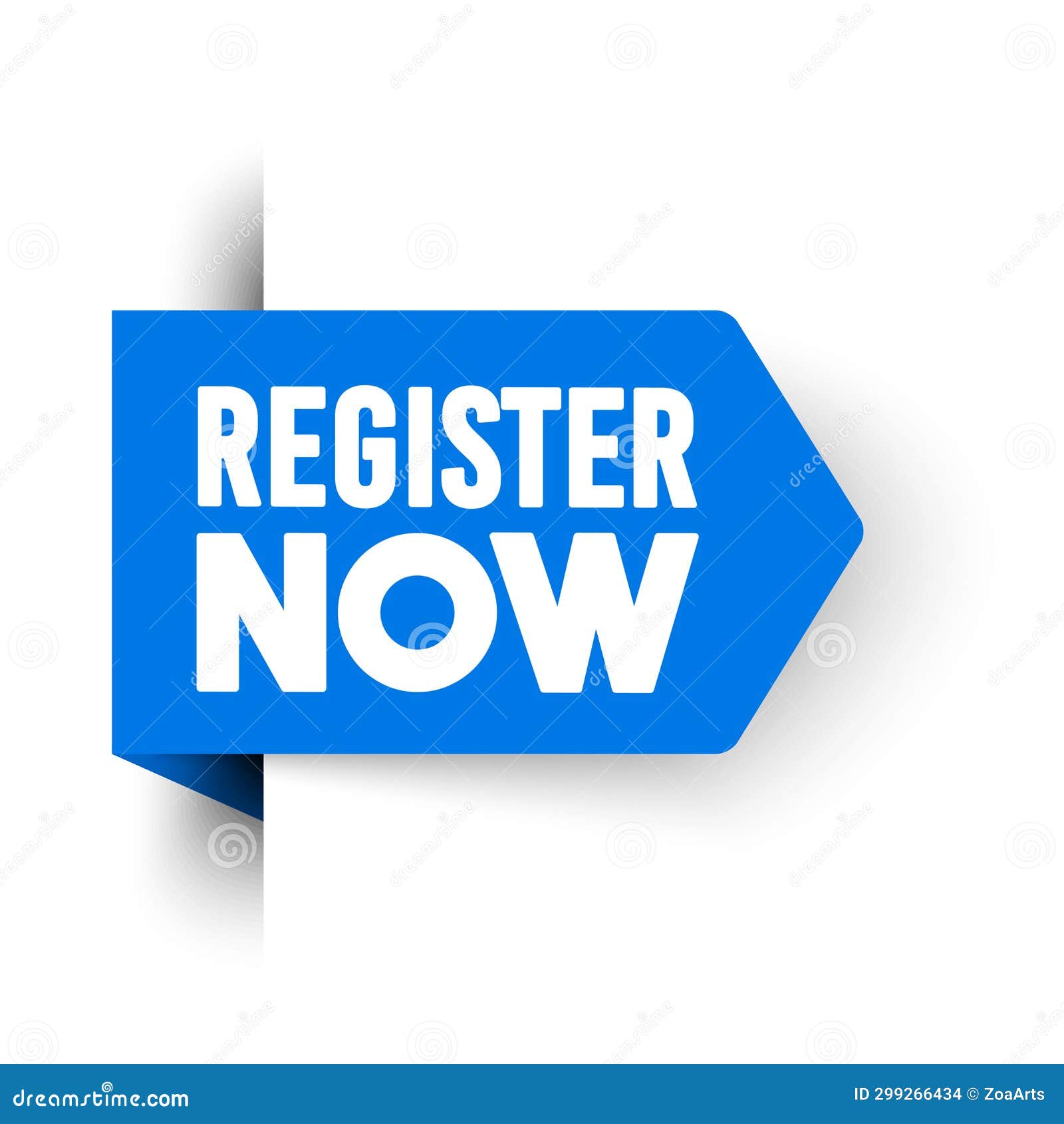 Blue Bookmark Flag with Text Register Now Stock Vector - Illustration ...