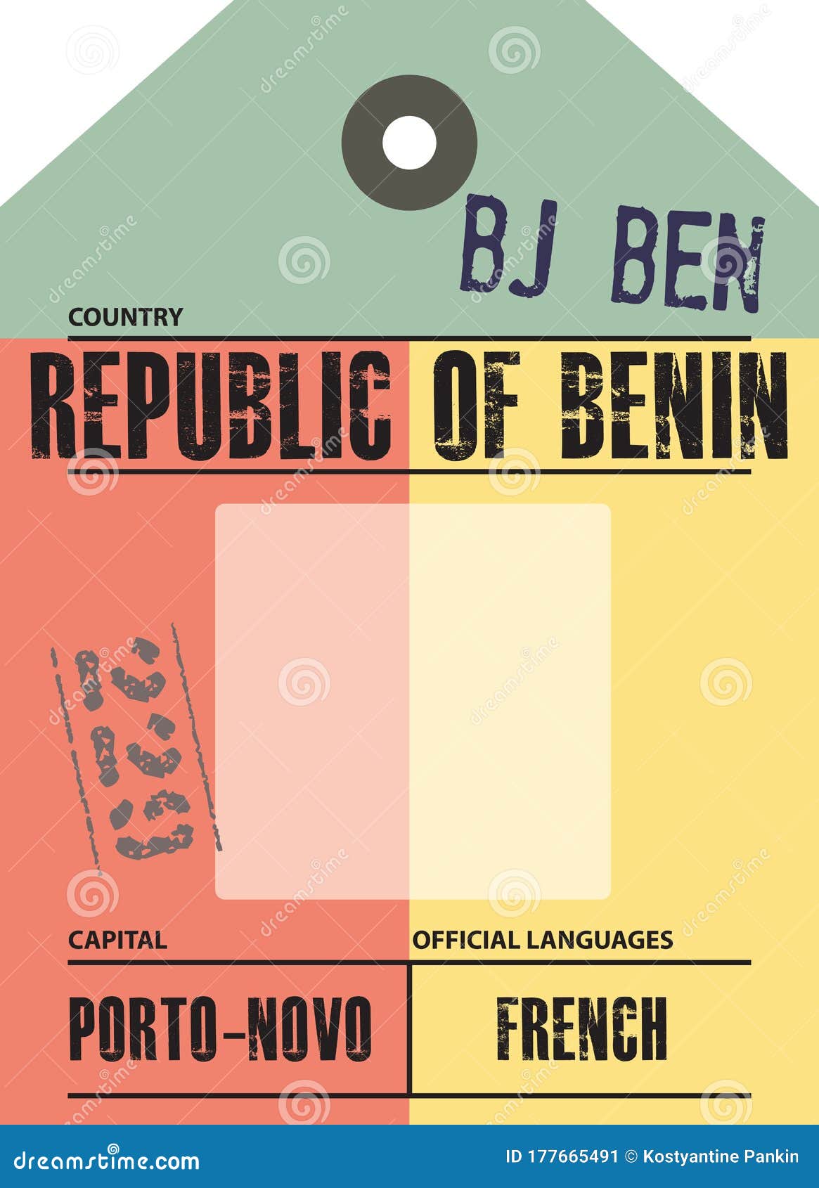 Label for country Benin stock vector. Illustration of official - 177665491