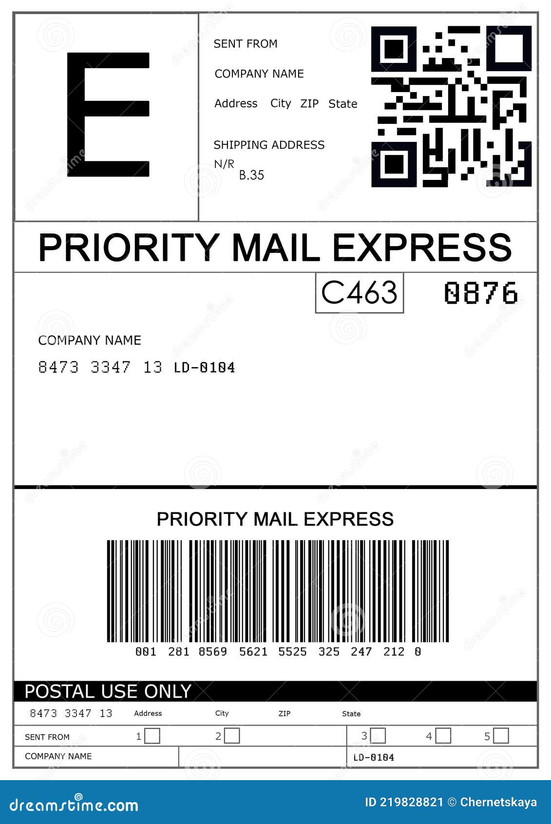 Label with Data and Barcode, Illustration. Parcel Delivery Stock ...