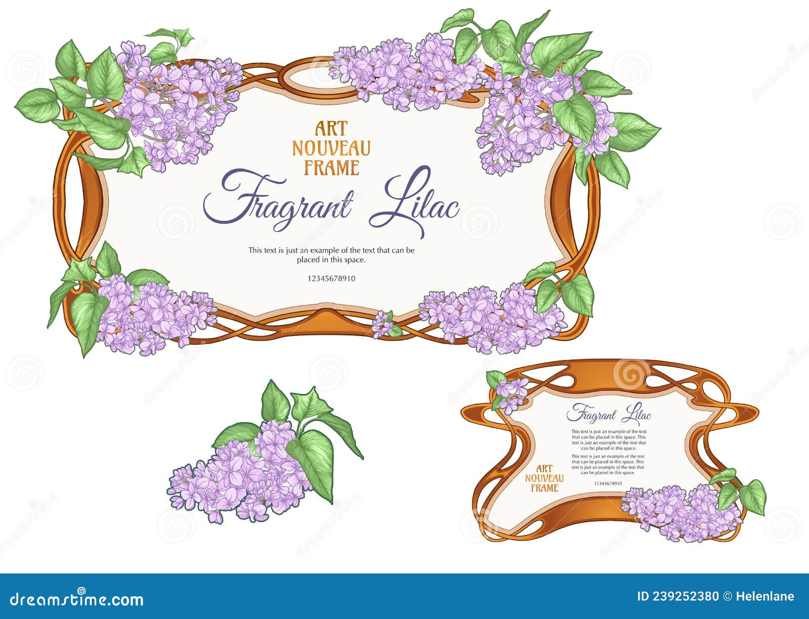 Label, Decorative Frame, Border with Lilac Flowers. Element for Design ...