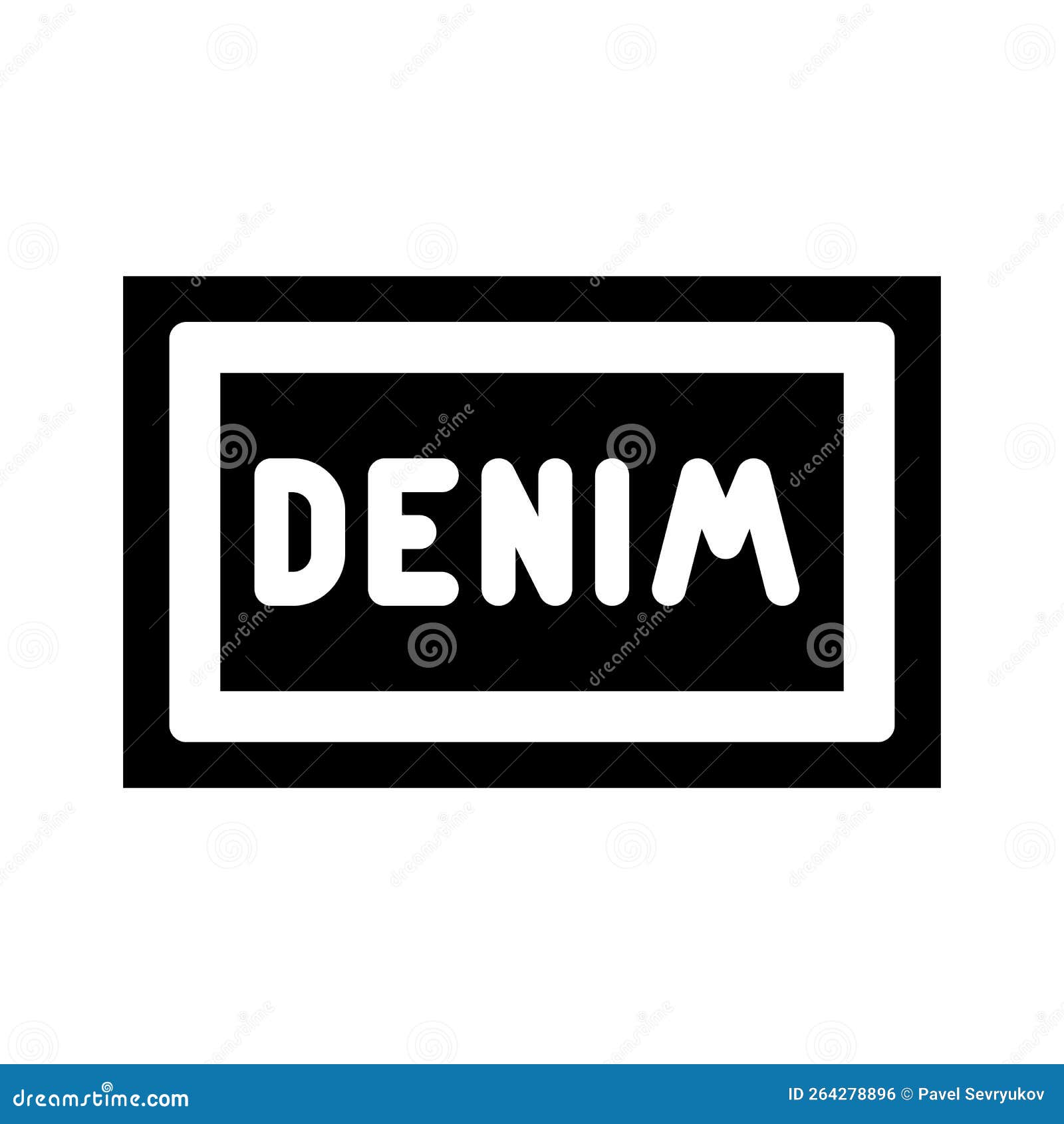 Label Denim Glyph Icon Vector Illustration Stock Vector - Illustration ...