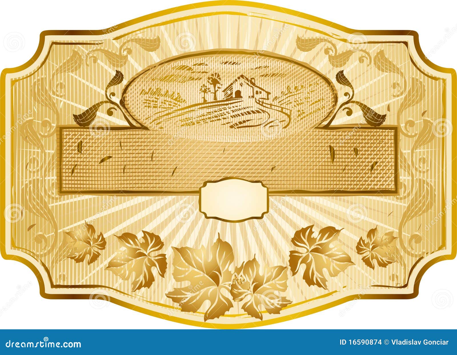 Label design stock vector. Illustration of wine, brown - 16590874