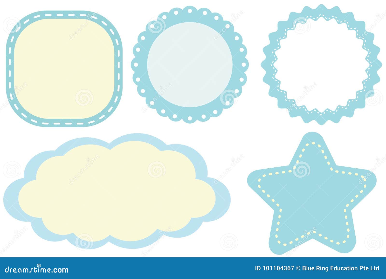 Label Design with Blue Borders Stock Vector - Illustration of clip ...