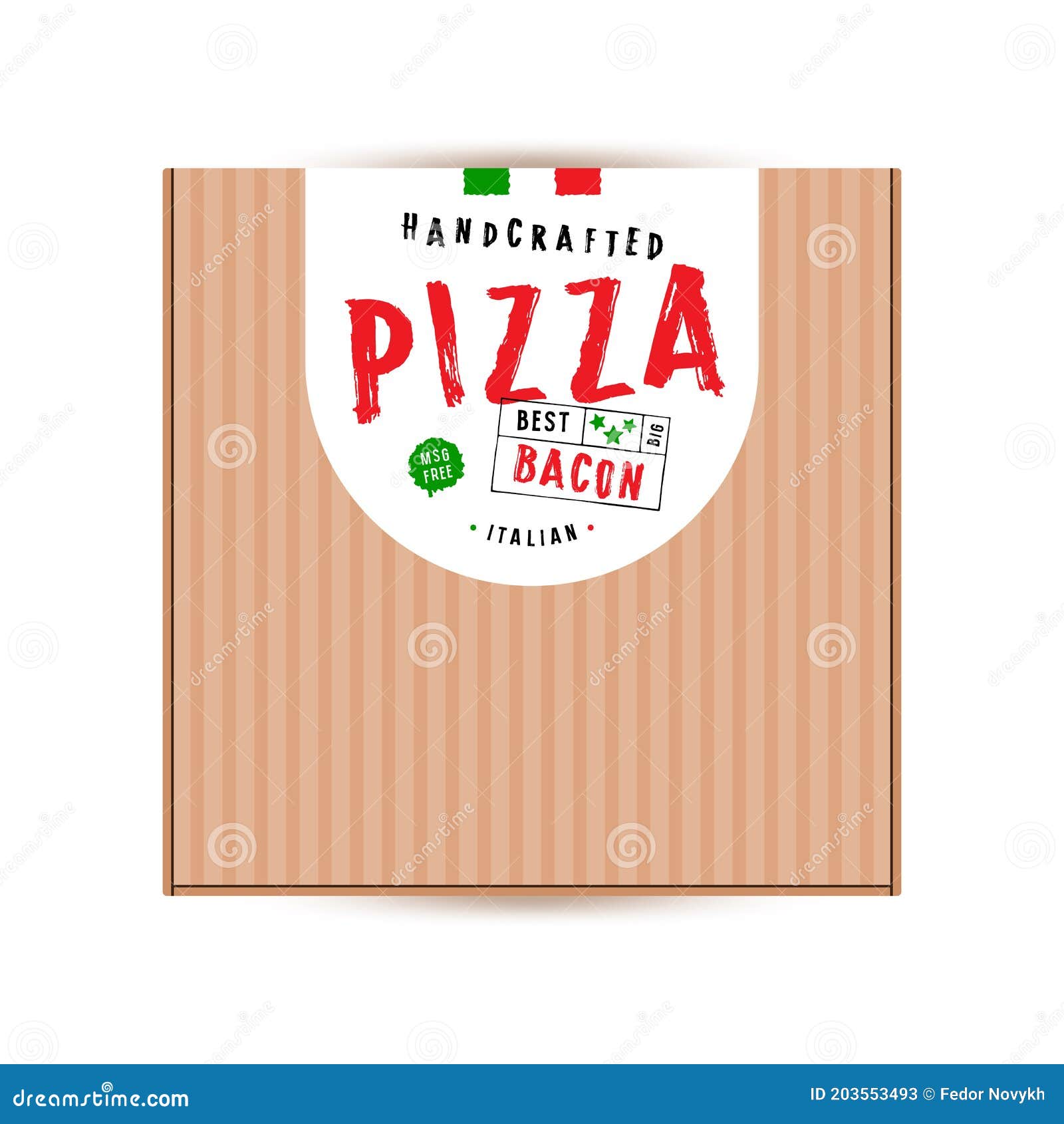 Label Design for Box of Pizza Stock Vector - Illustration of italian ...