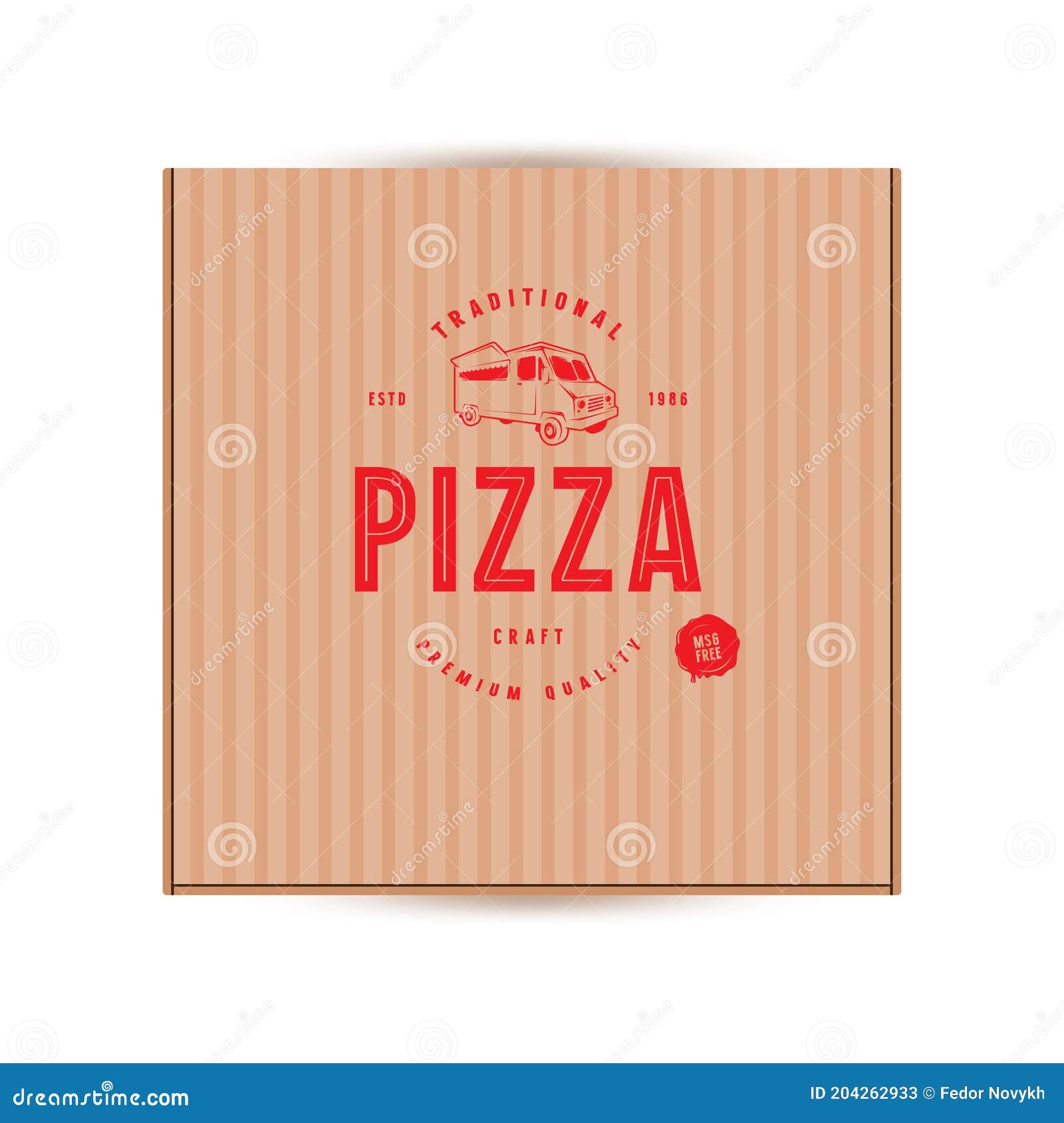 Label Design for Box of Pizza Stock Vector - Illustration of background ...