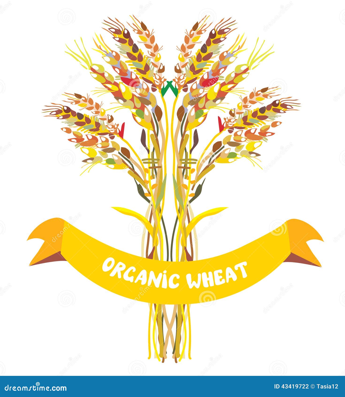 Label Design for Organic Wheat Stock Vector - Illustration of farm ...