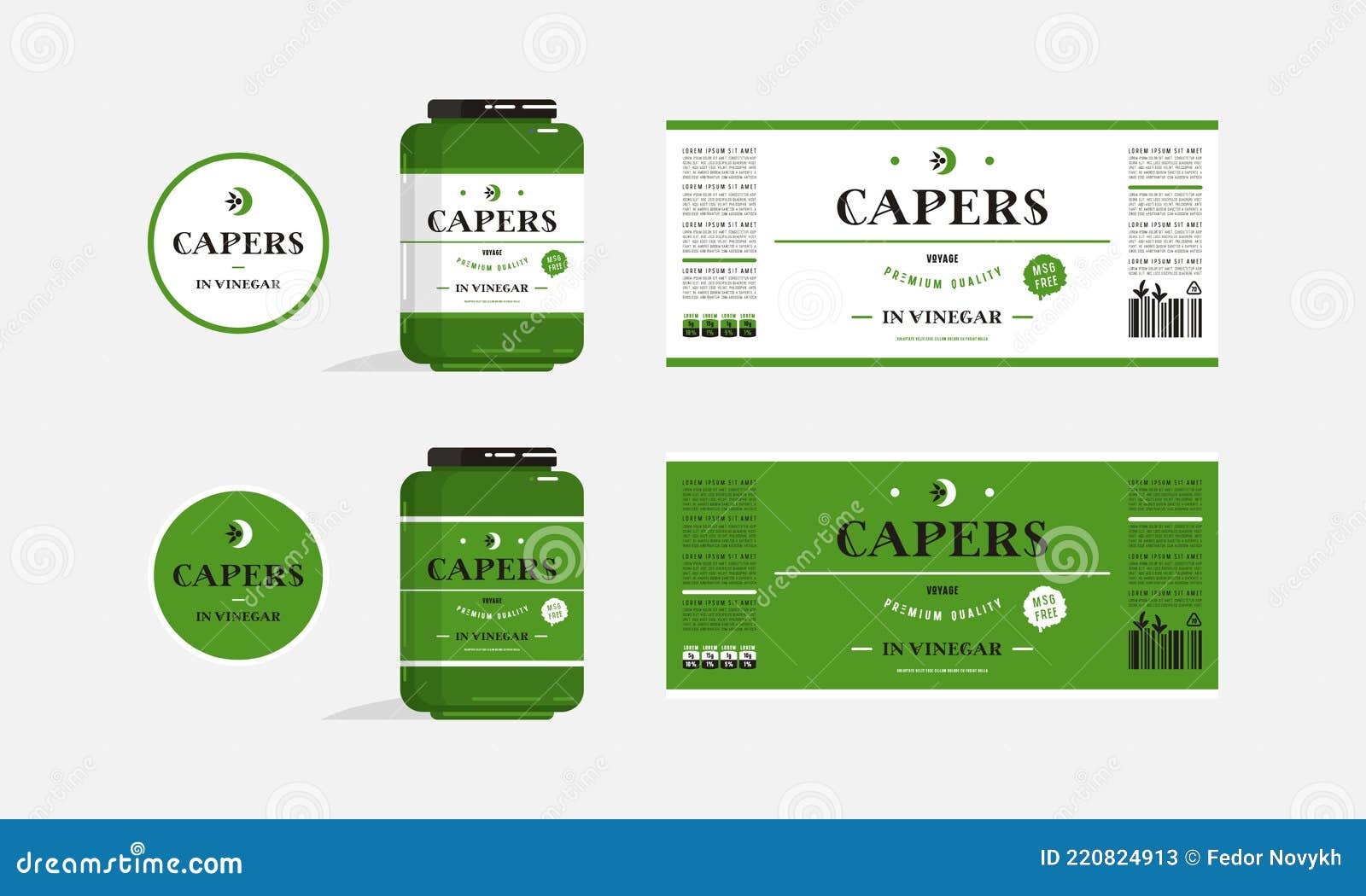 Label Design for Packaging of Capers in Vinegar Stock Vector ...