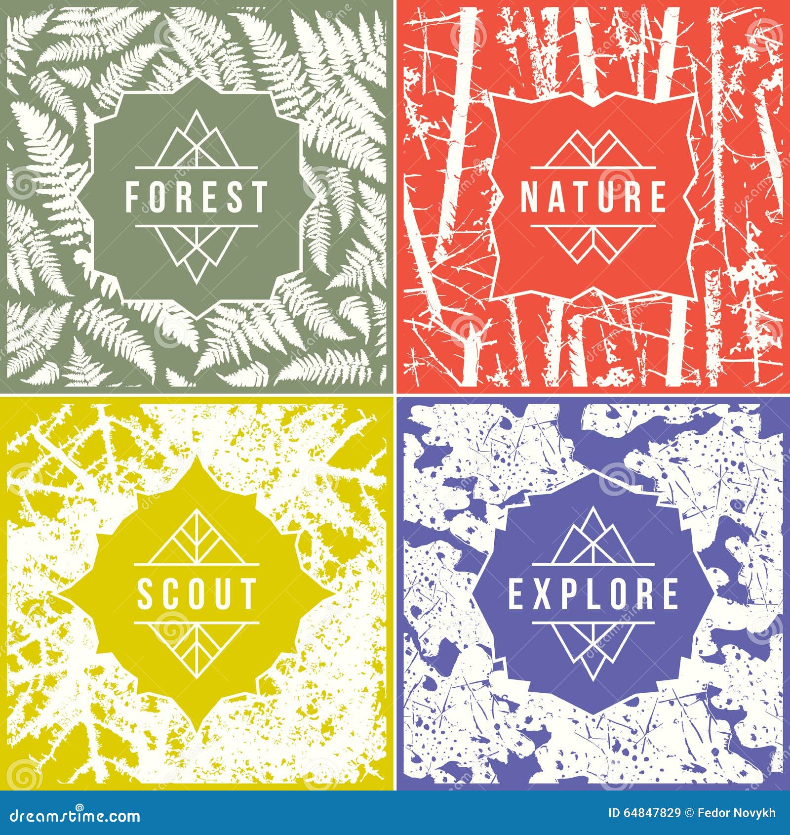 Label Design with Seamless Patterns Stock Vector - Illustration of ...