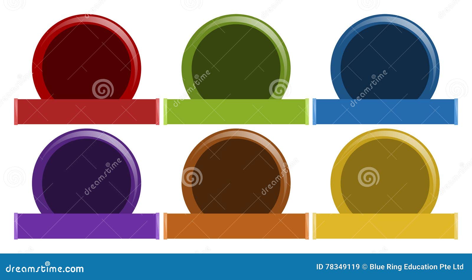 Label design in six colors stock vector. Illustration of purple - 78349119