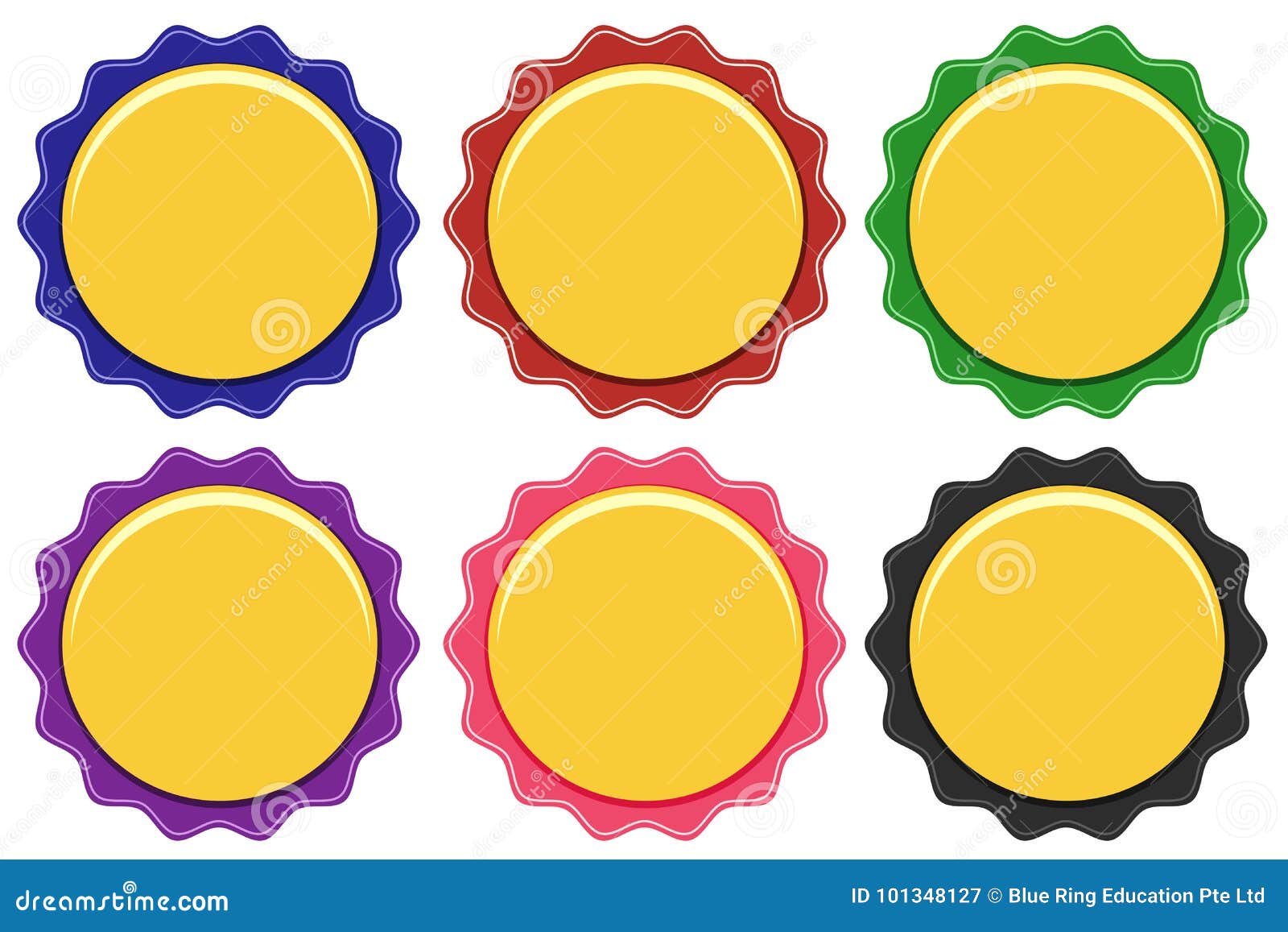 Label Design with Six Different Colors Stock Illustration ...