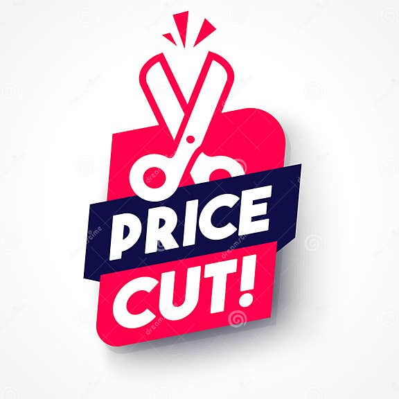 Dynamic Label with Scissors and Text Price Cut Stock Vector ...