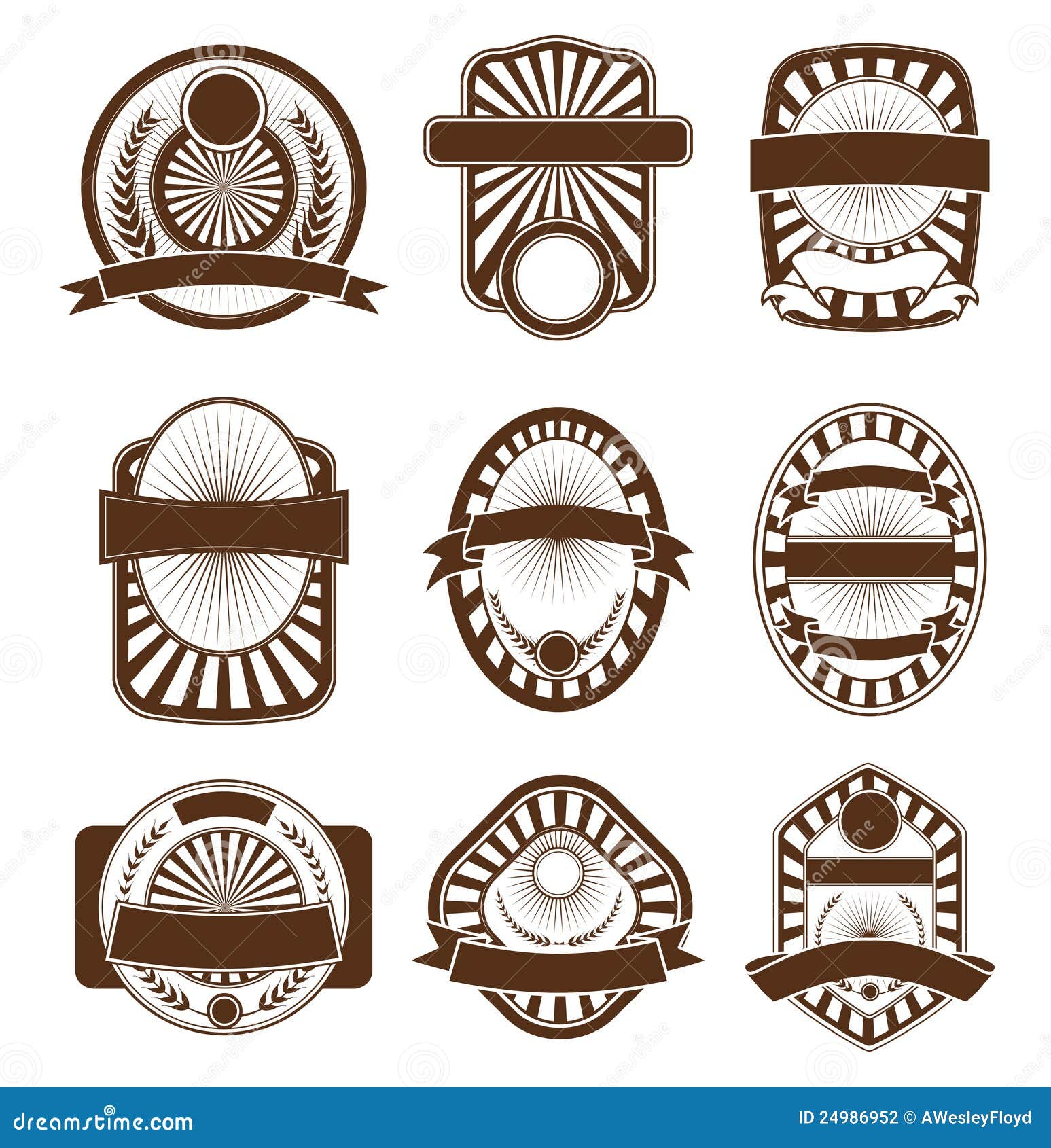 Label Emblem Crest Set stock vector. Illustration of banner - 24986952