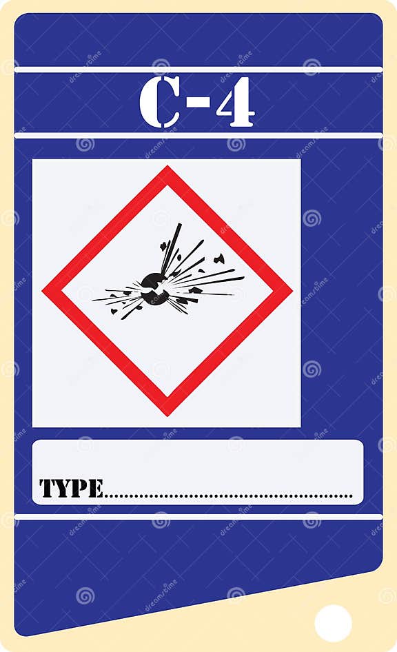 Label for explosives C-4 stock vector. Illustration of explosion - 92274975