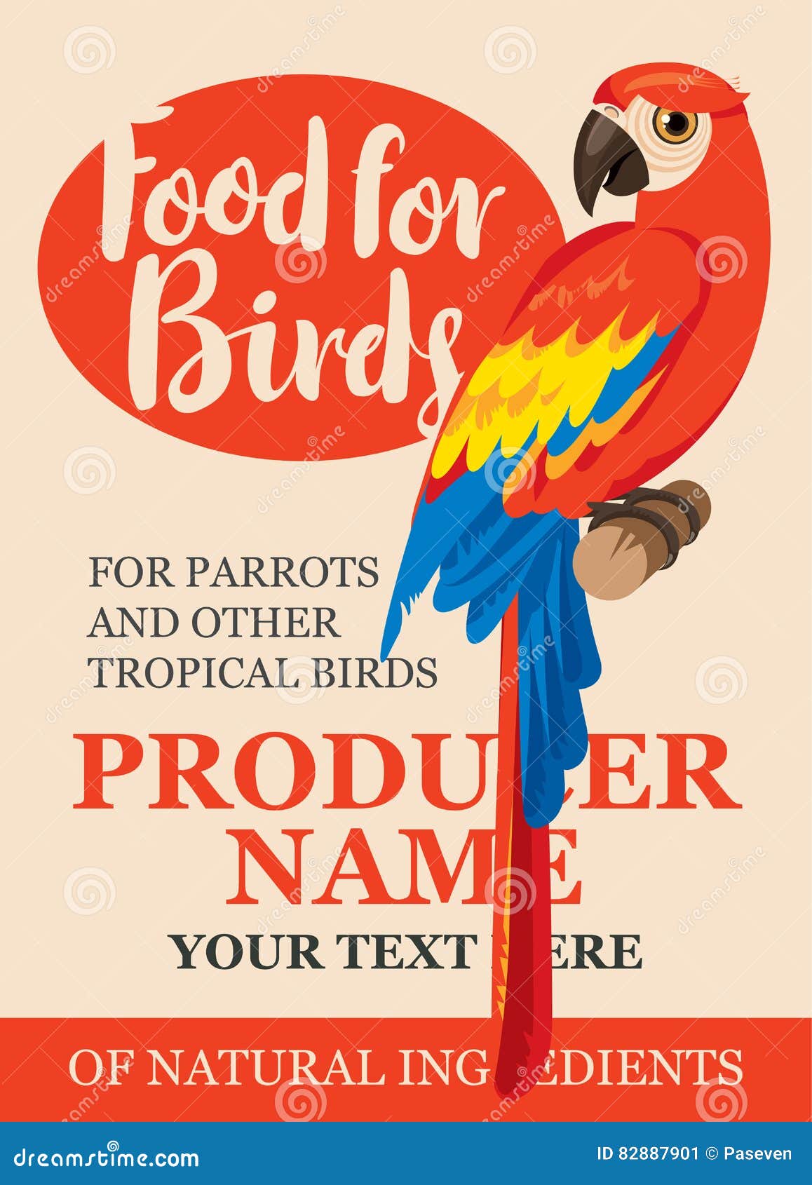 Label feed tropical birds stock vector. Illustration of feather - 82887901