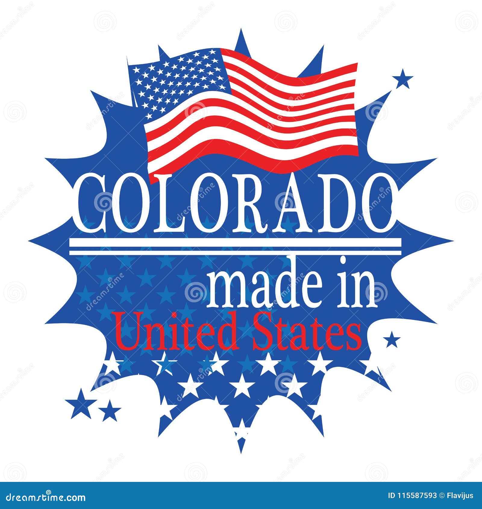 Label with Flag and Text Made in Colorado Stock Vector - Illustration ...