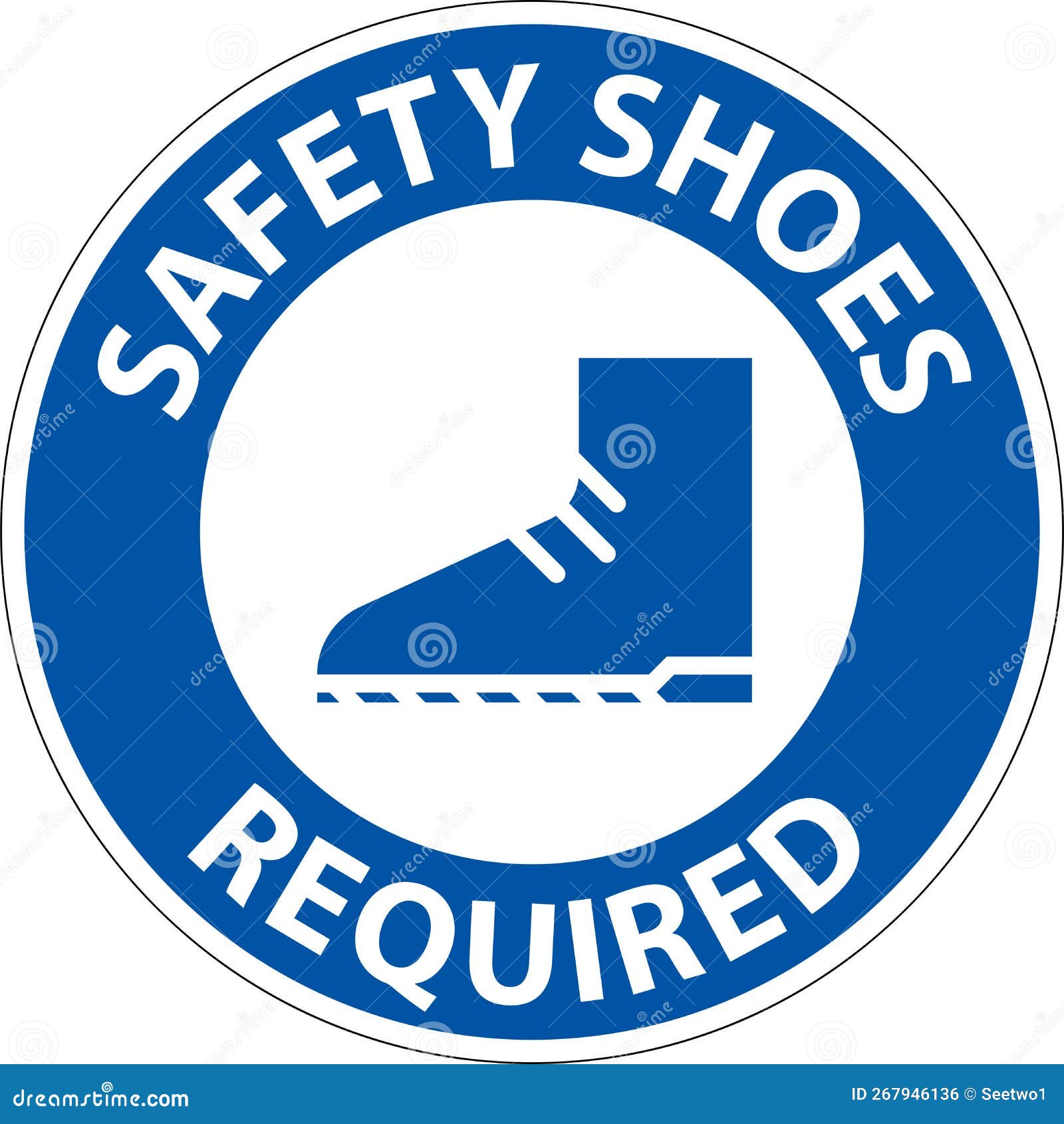 Label Floor Sign, Safety Shoes Required Stock Vector - Illustration of ...
