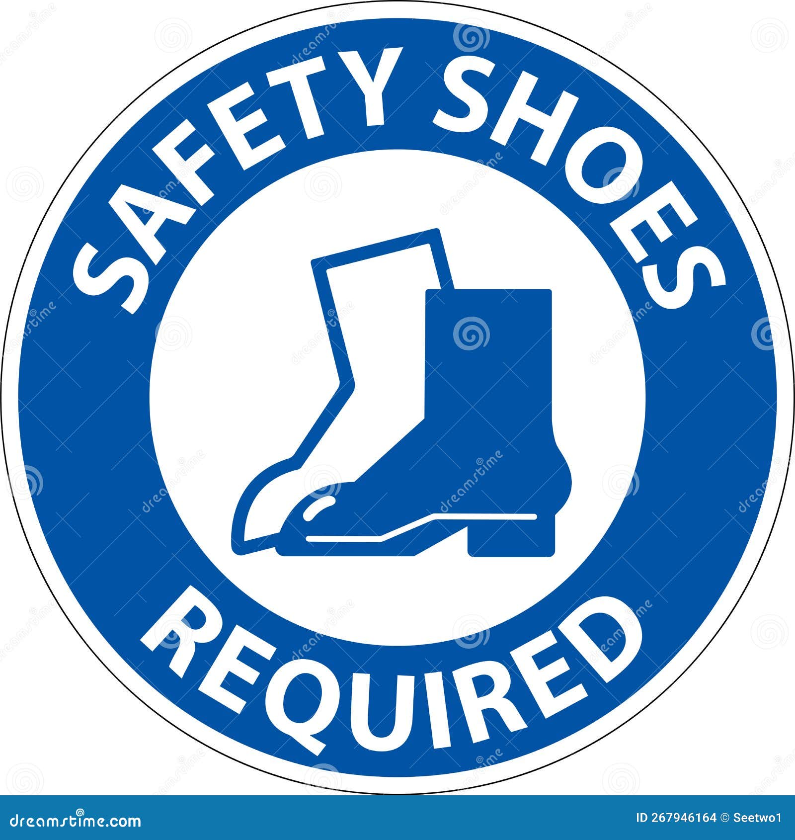 Label Floor Sign, Safety Shoes Required Stock Vector - Illustration of ...