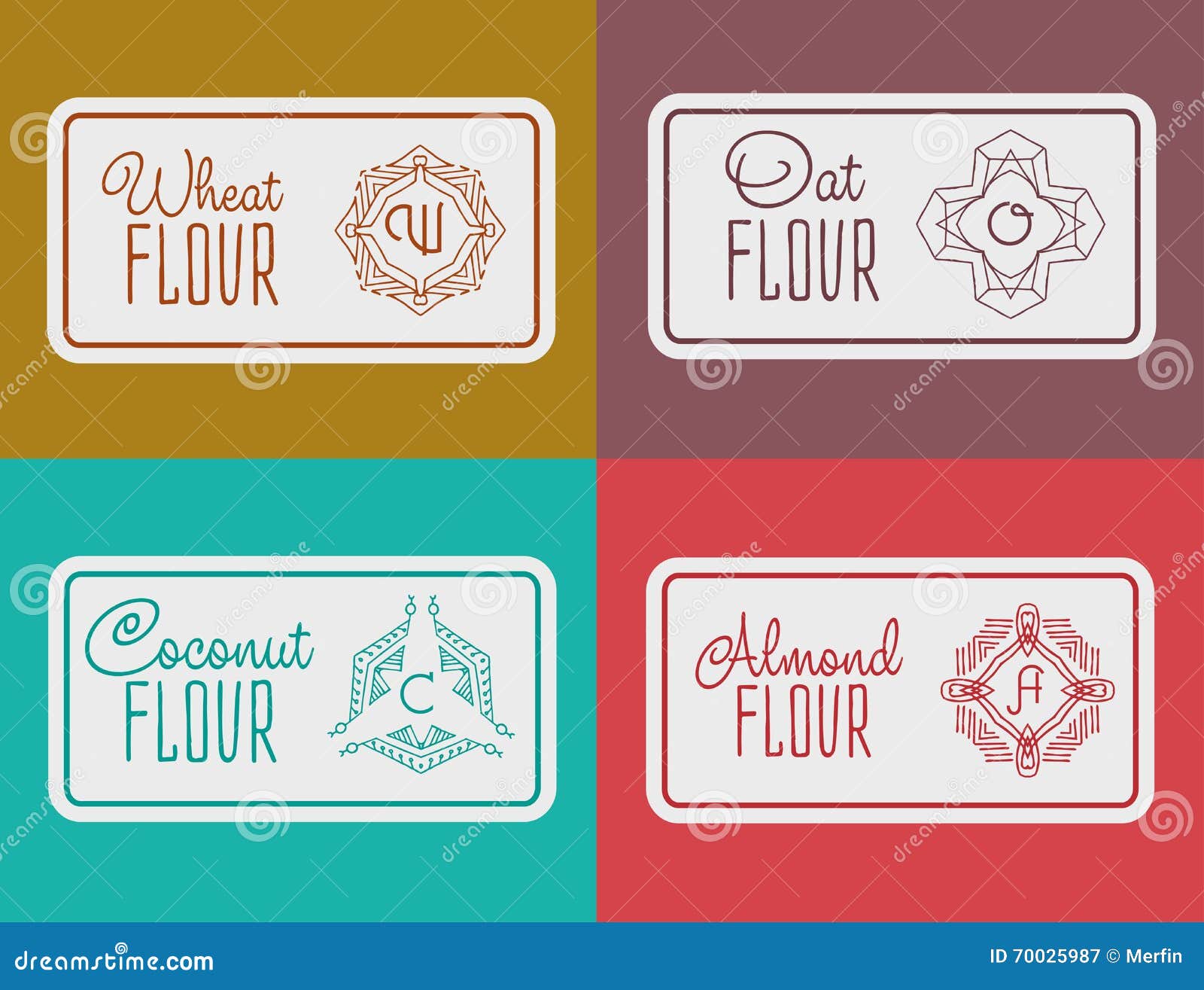 Label for flour packaging stock vector. Illustration of organic - 70025987